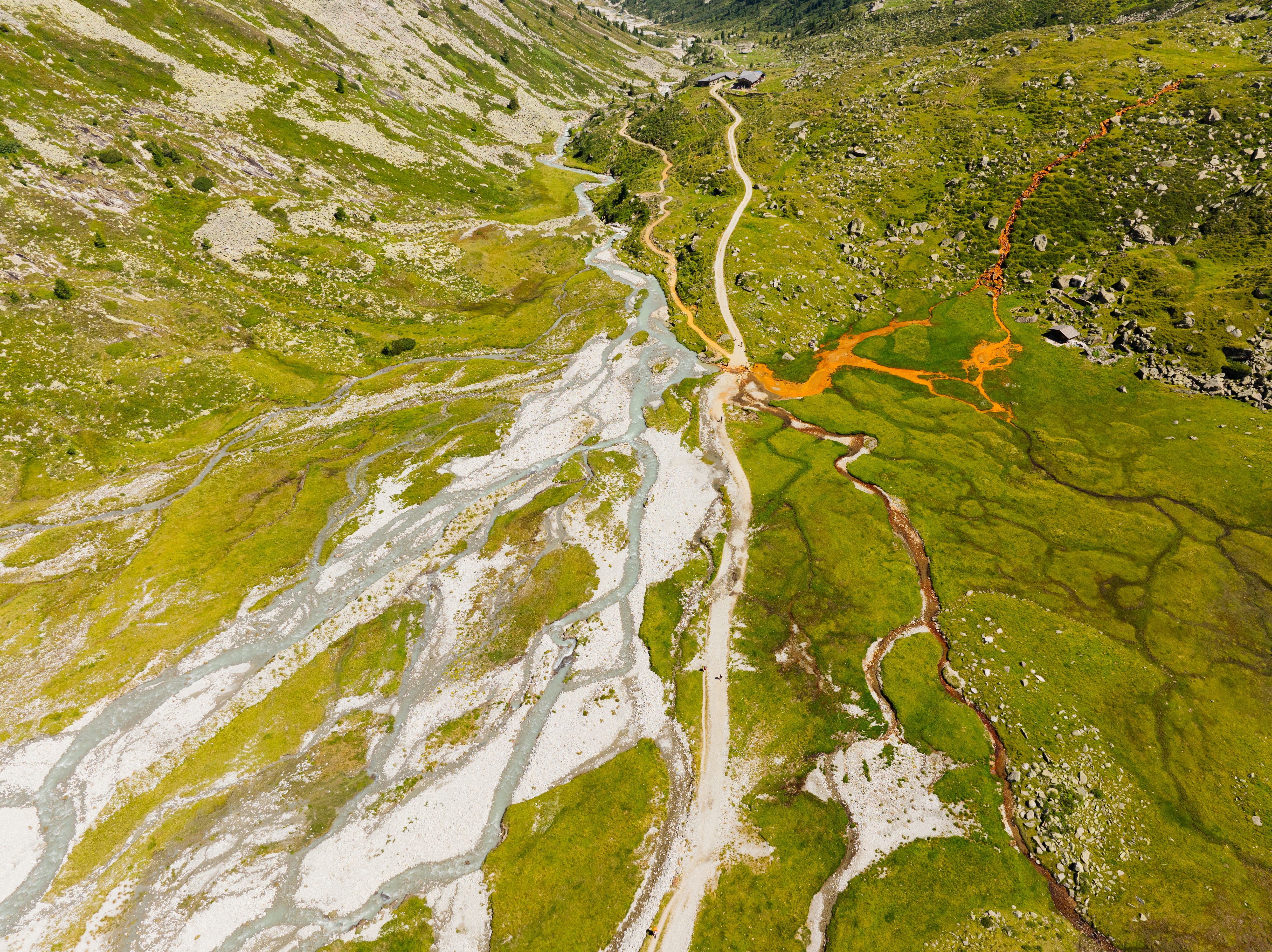 Aerial View of Scenic Alpine Valley Landscape · Free Stock Photo
