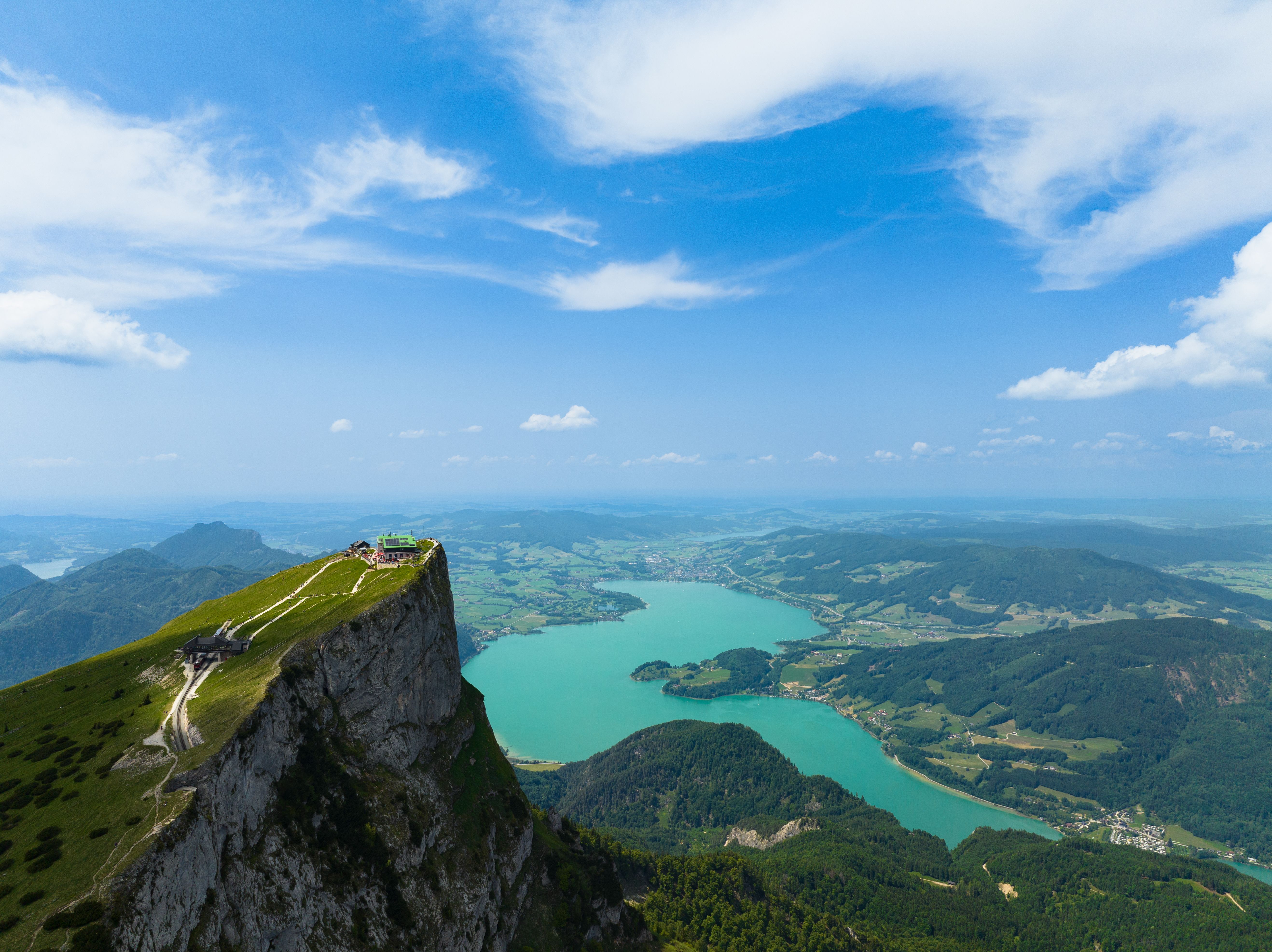 Aerial View of Beautiful Lake and Mountain Landscape · Free Stock Photo