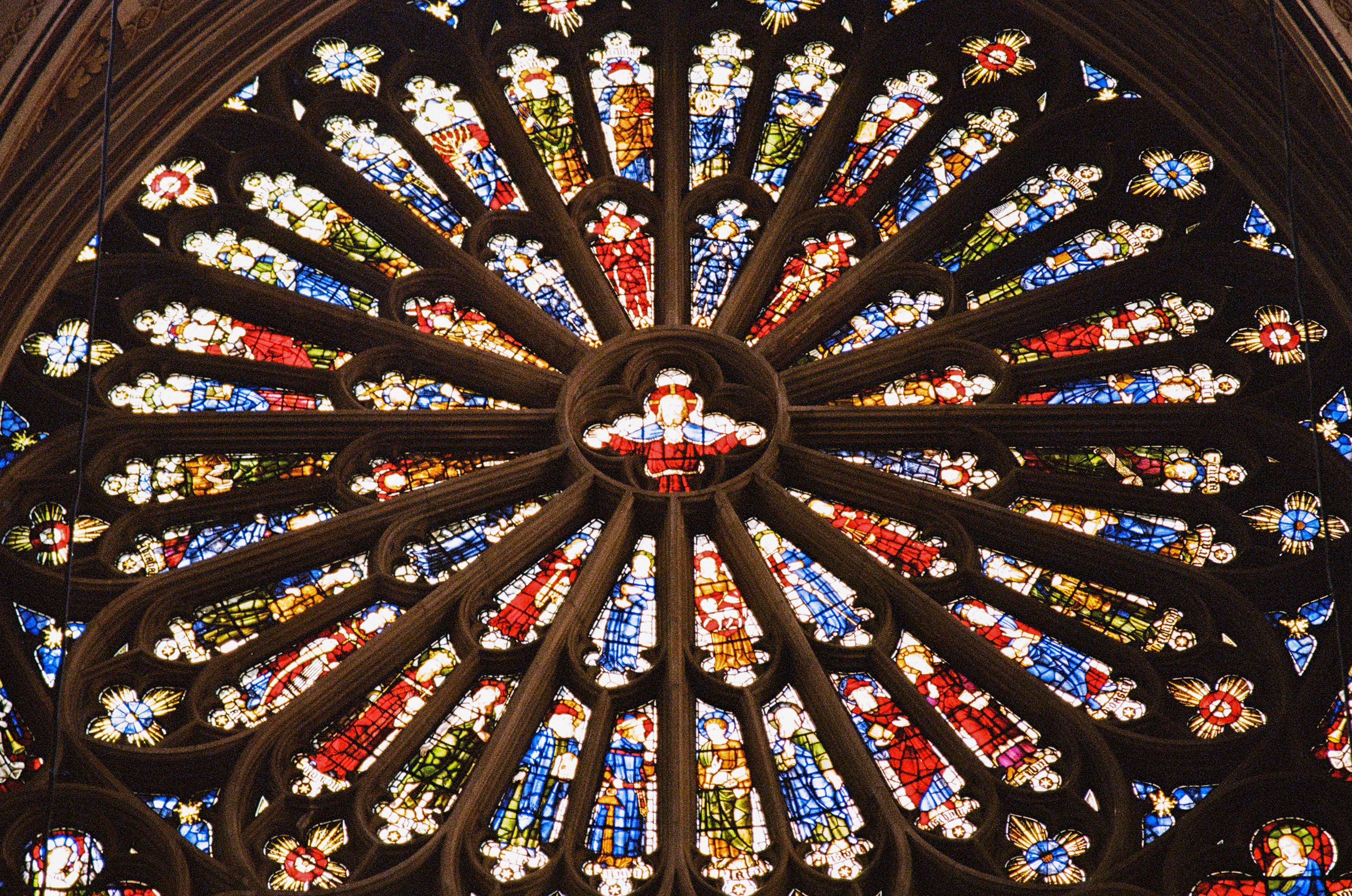 Intricate Rose Window with Stained Glass Design · Free Stock Photo