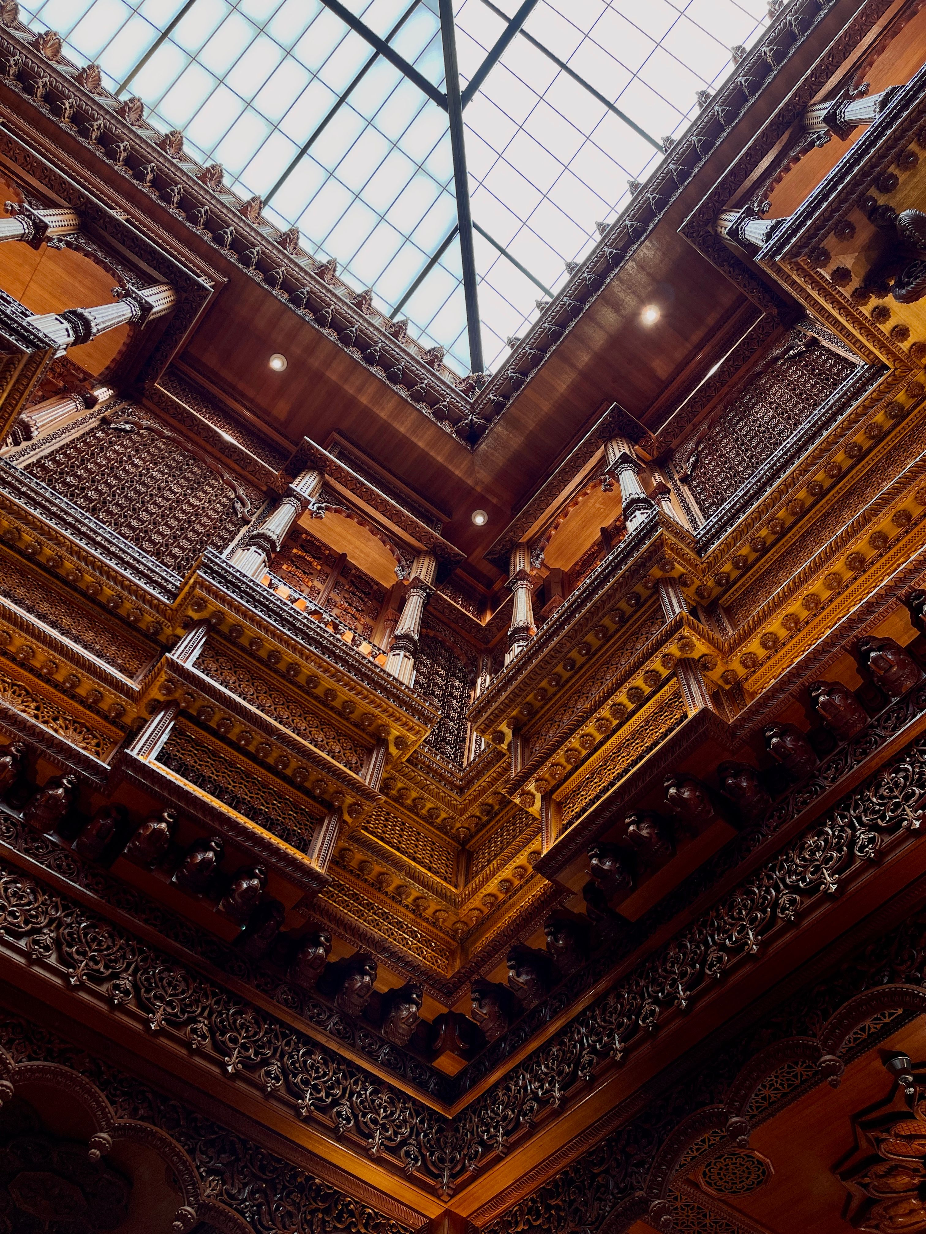 Intricate Carved Wooden Interior Ceiling Design · Free Stock Photo