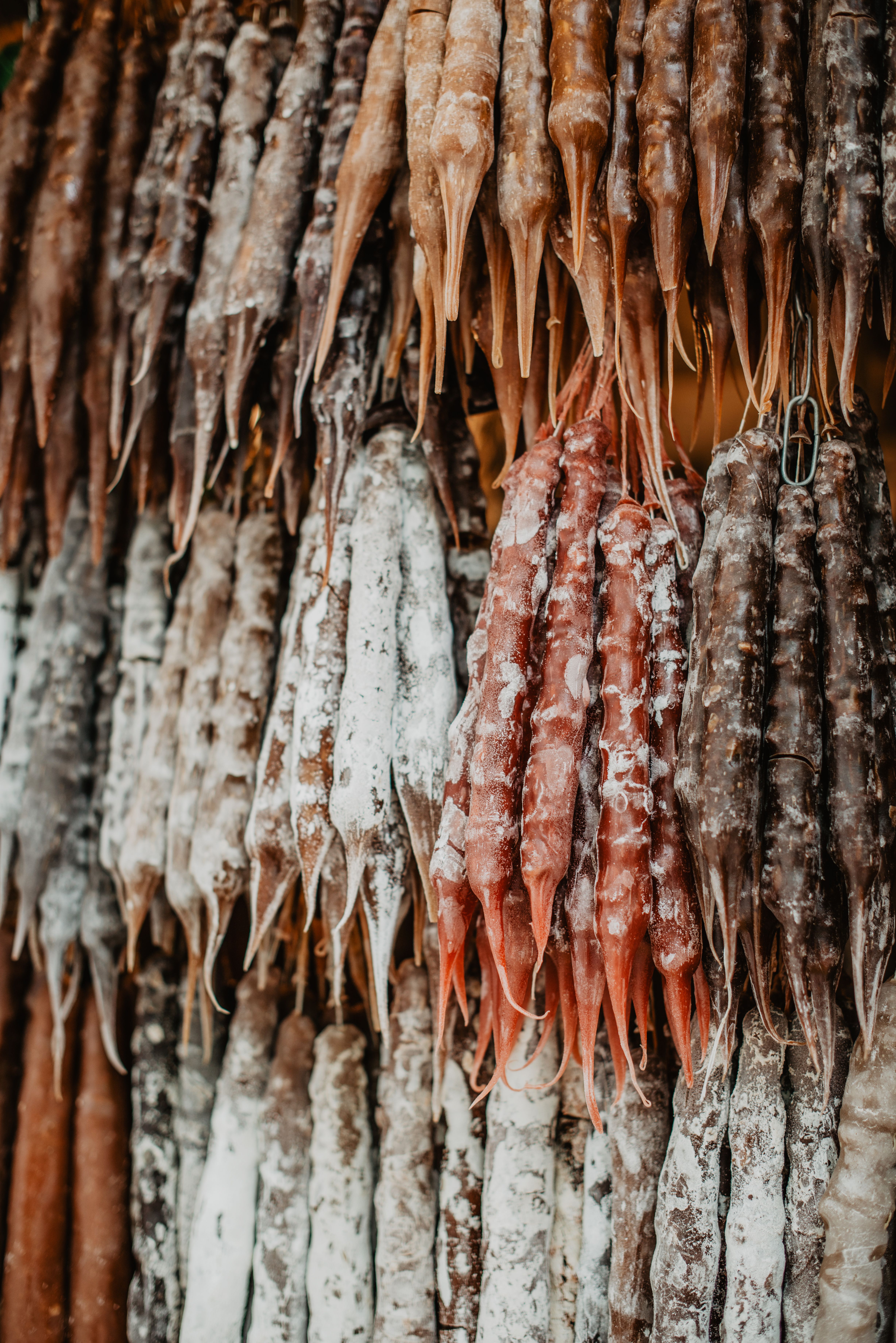 Colorful Churchkhela Display at Market · Free Stock Photo