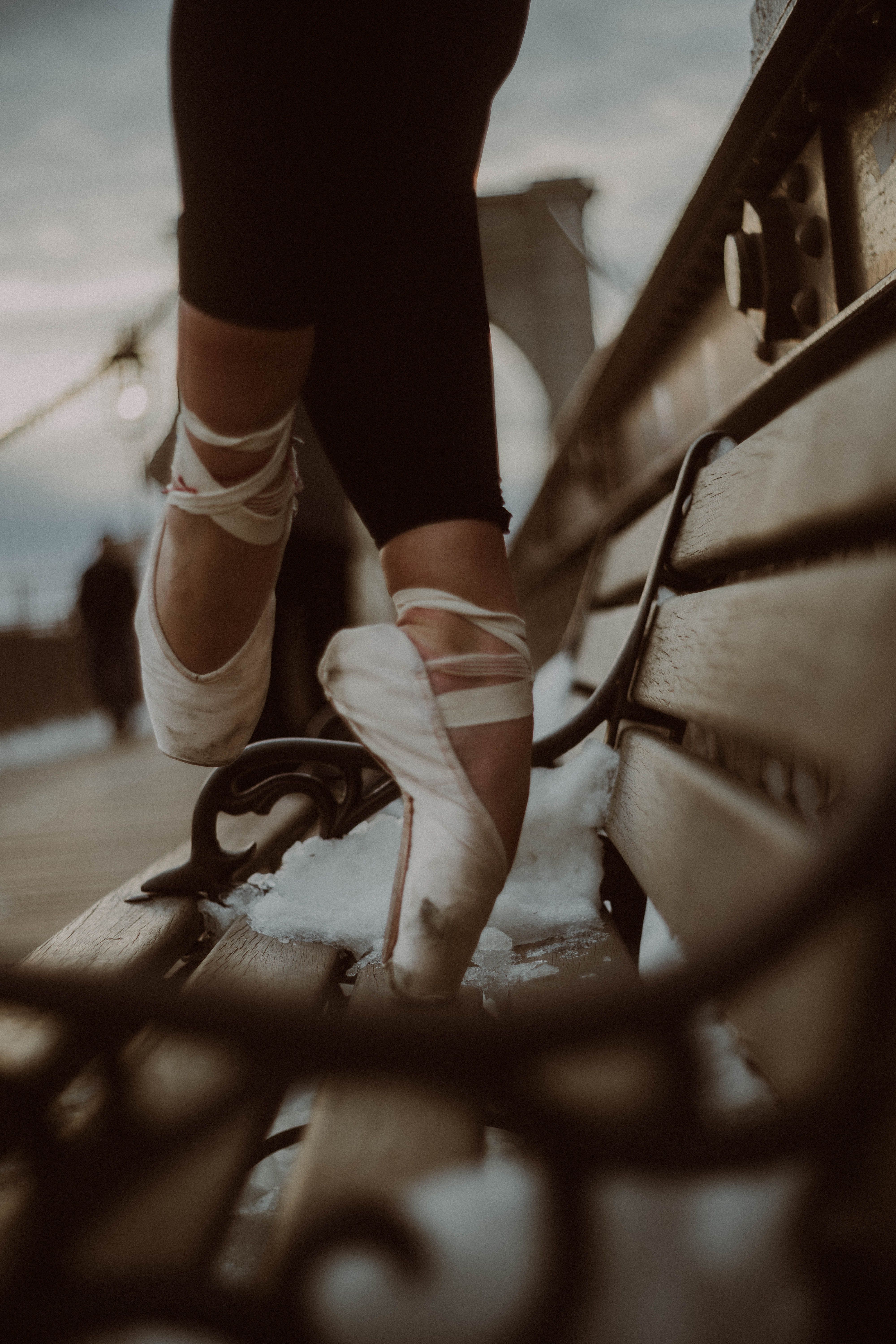 Ballet Shoes on a Bridge in Winter Scene · Free Stock Photo