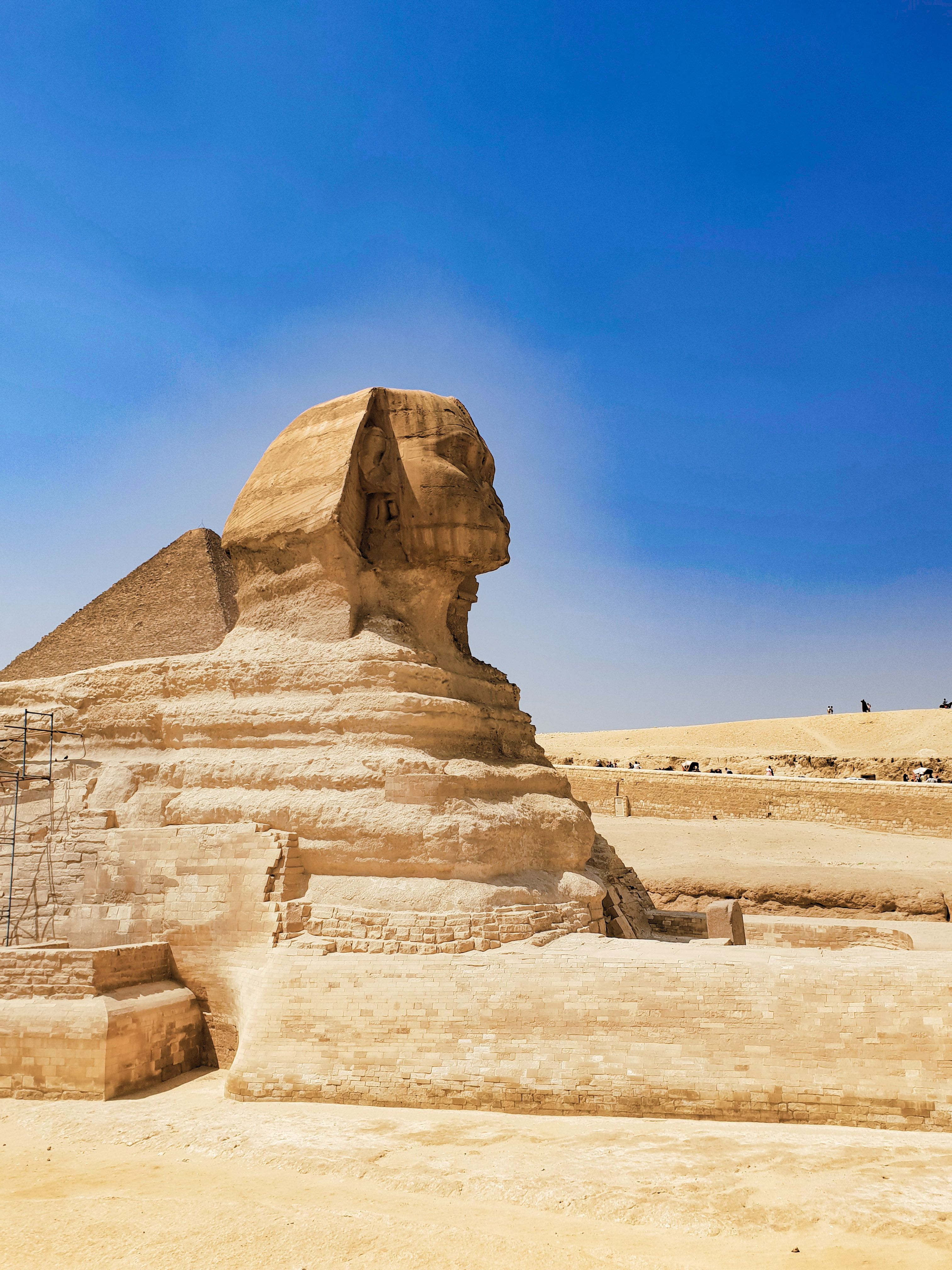 Majestic Sphinx of Giza Under a Clear Blue Sky · Free Stock Photo
