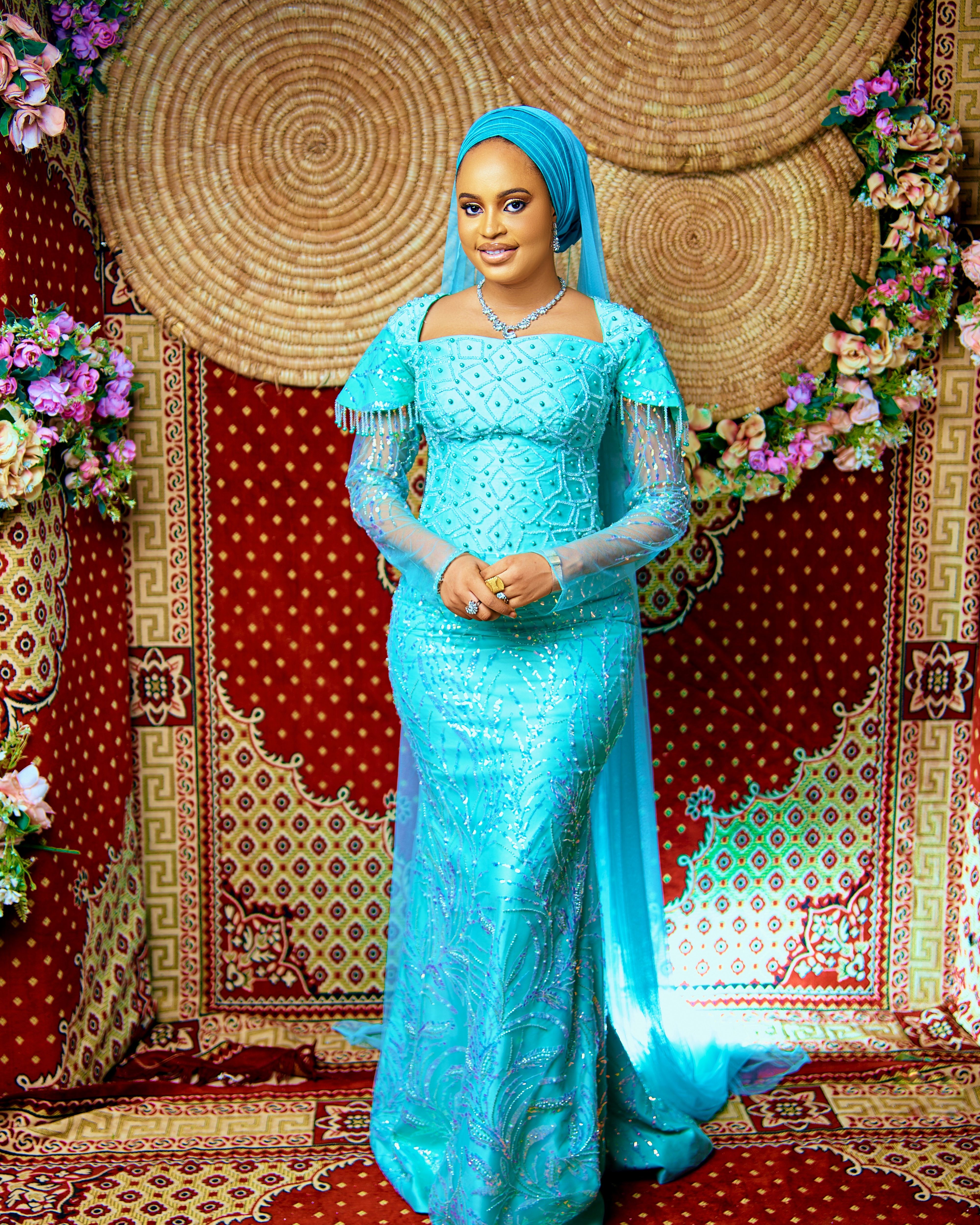 Elegant Woman in Traditional Blue Attire · Free Stock Photo