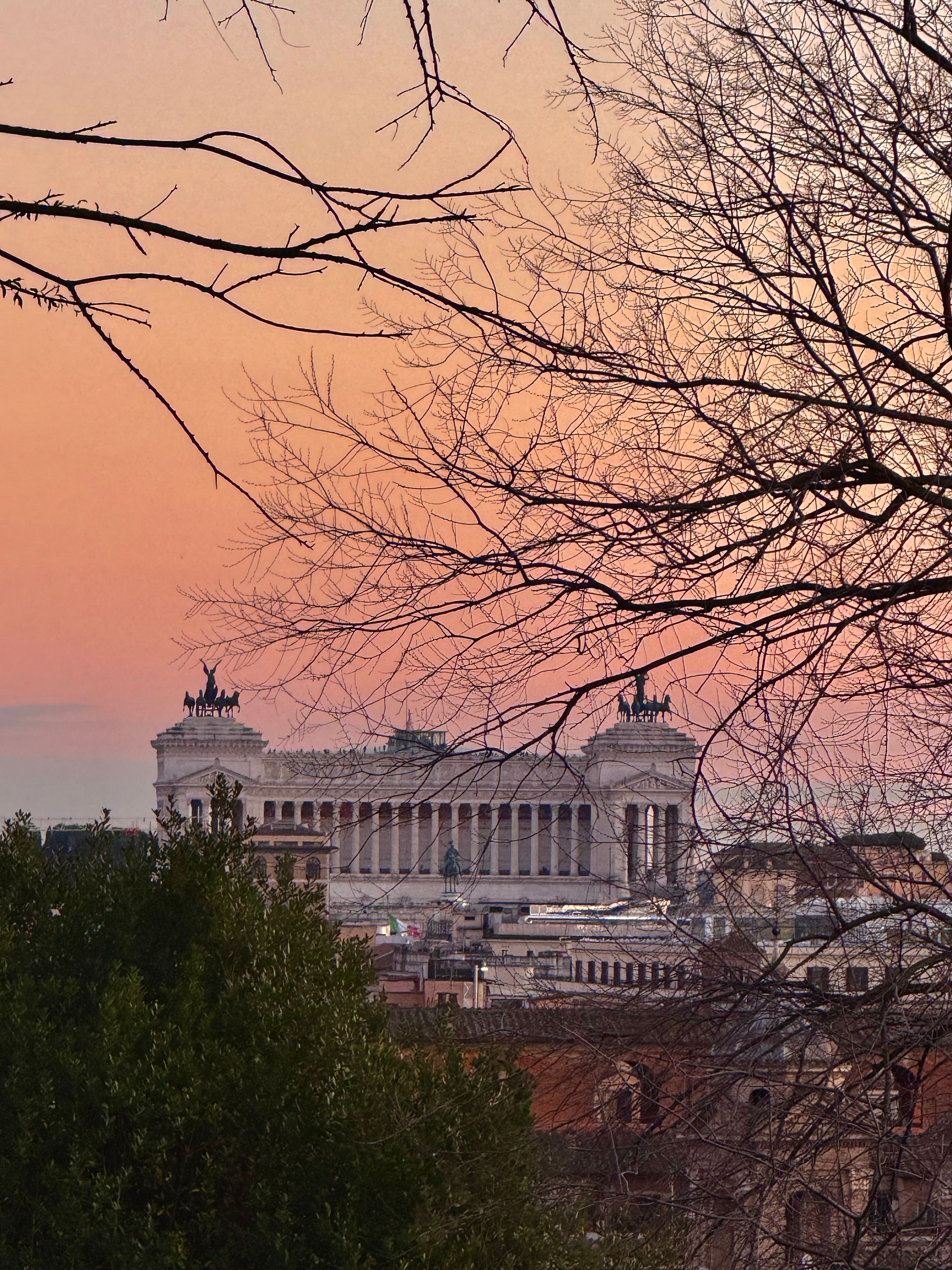 Sunset View of Vittoriano Monument in Rome · Free Stock Photo