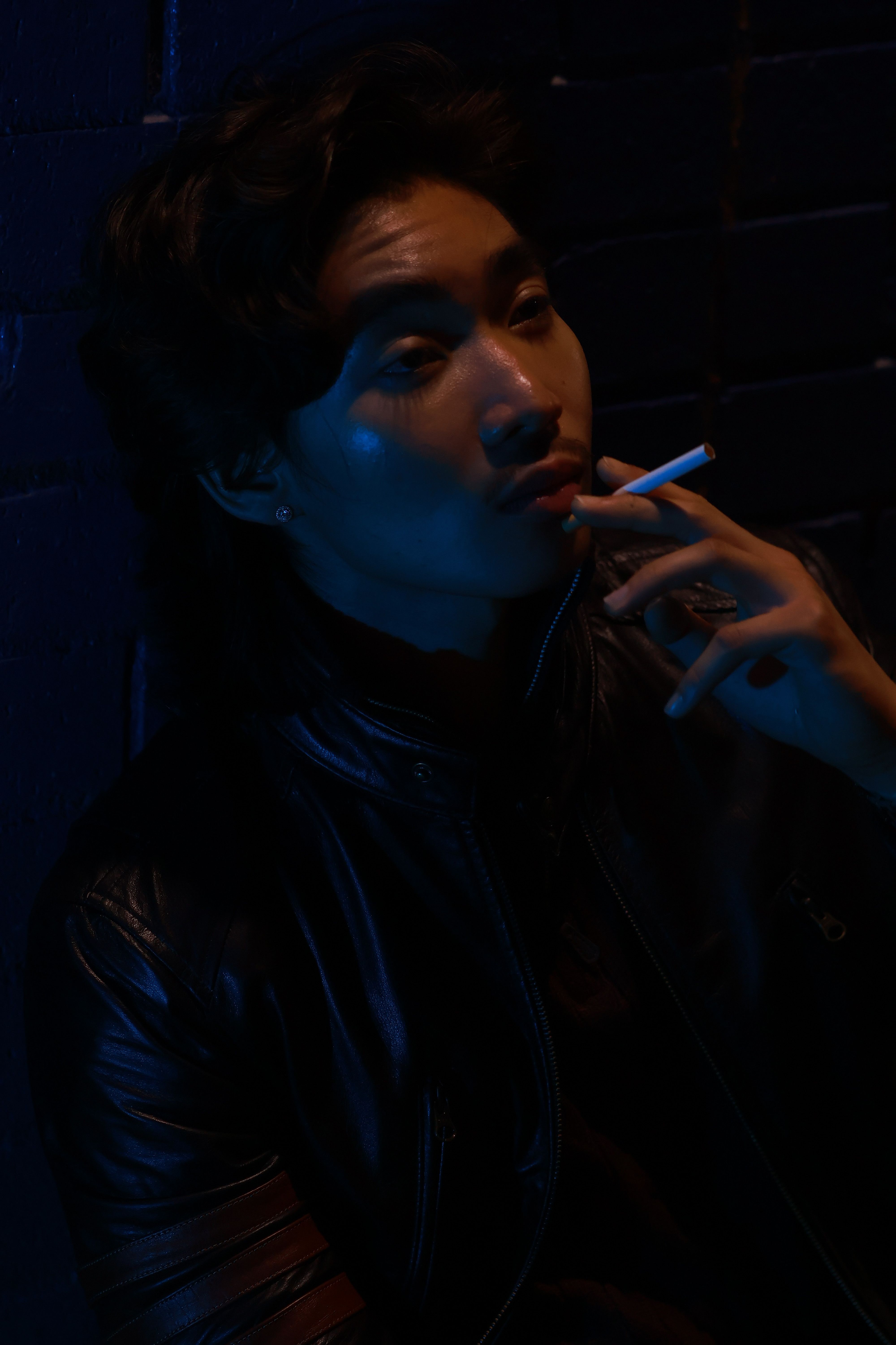 Moody Portrait of Man in Neon Lighting · Free Stock Photo