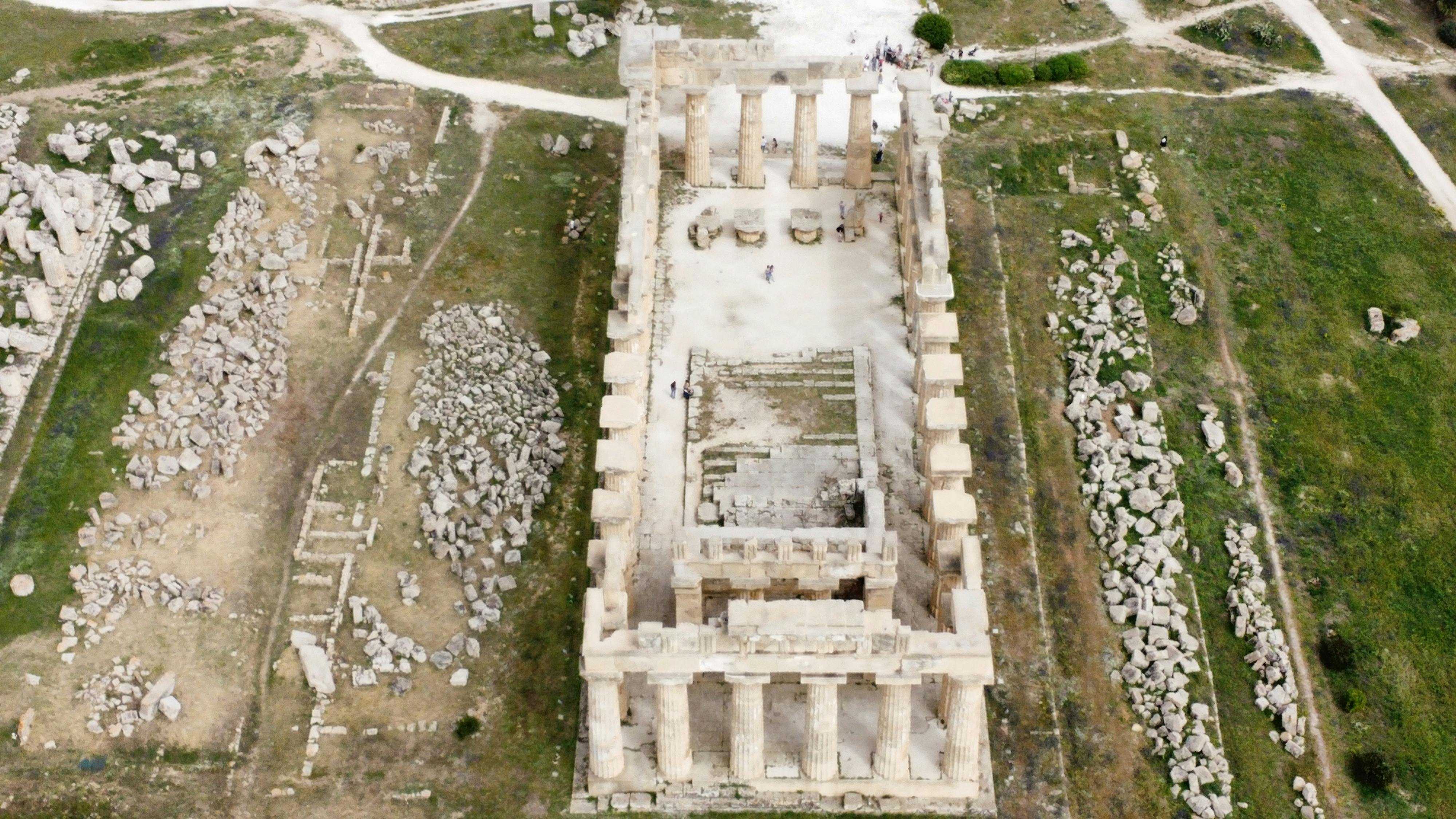 Aerial View of Ancient Greek Temple Ruins · Free Stock Photo