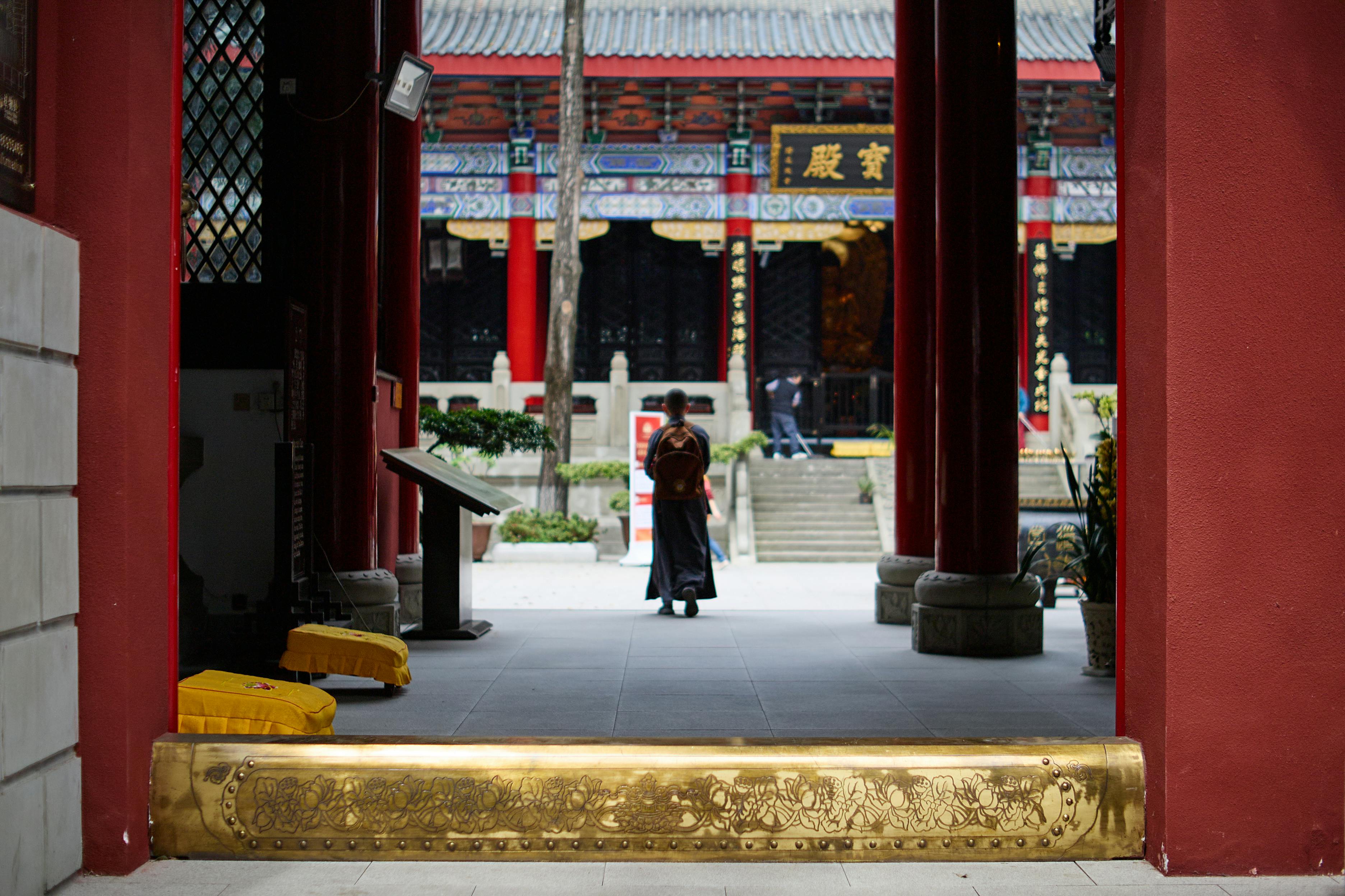 Cultural Temple Entrance with Intricate Columns · Free Stock Photo