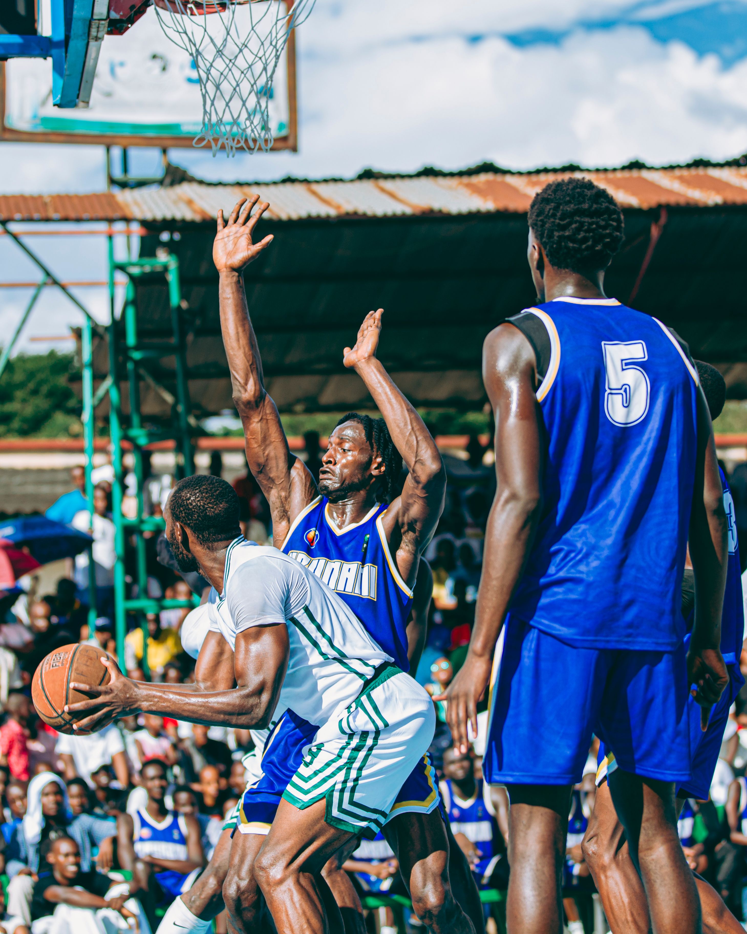 Intense Outdoor Basketball Game Action · Free Stock Photo