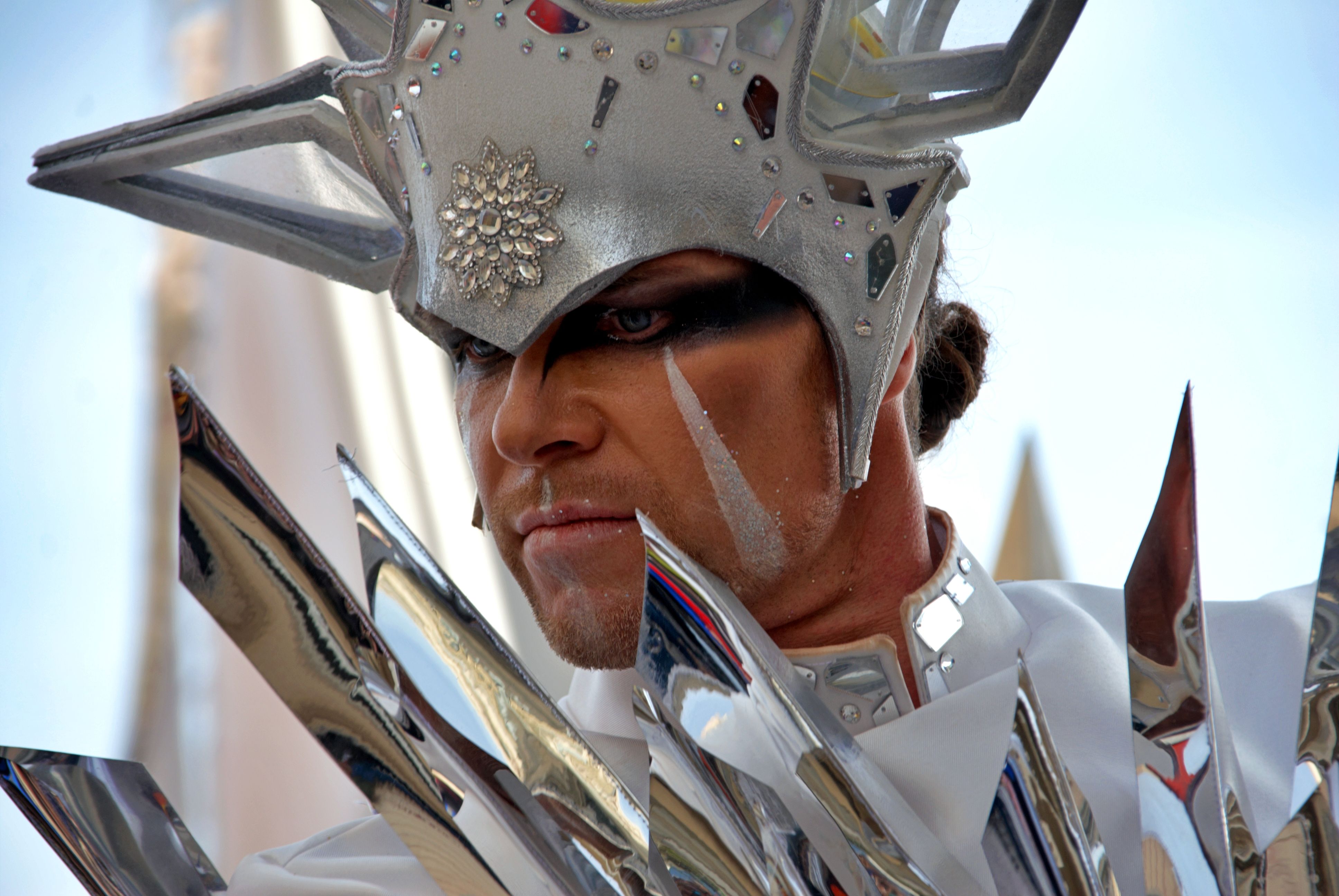 Extravagant Performer in Silver Costume at Menton Carnival · Free Stock ...