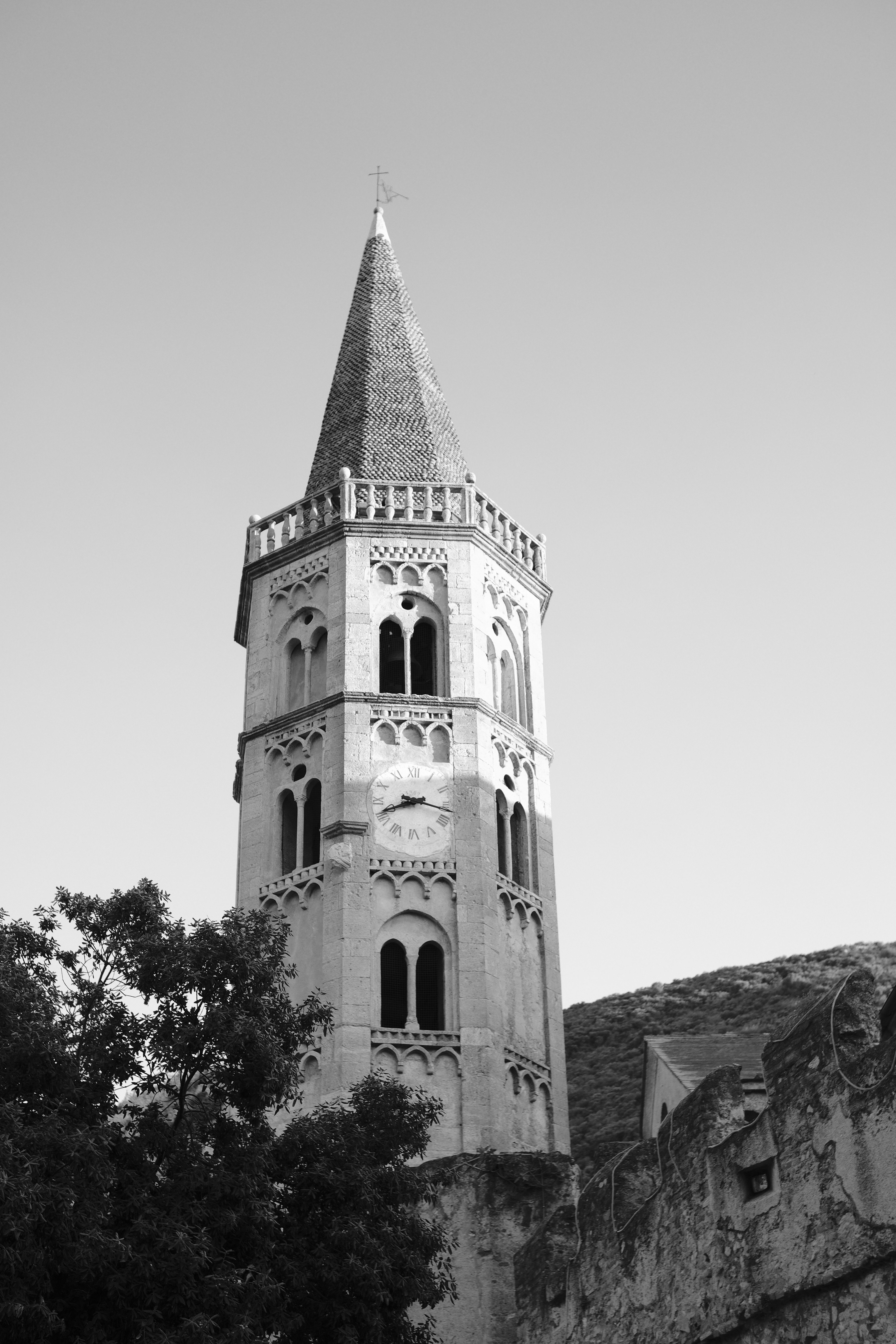 Black and White Italian Bell Tower Architecture · Free Stock Photo
