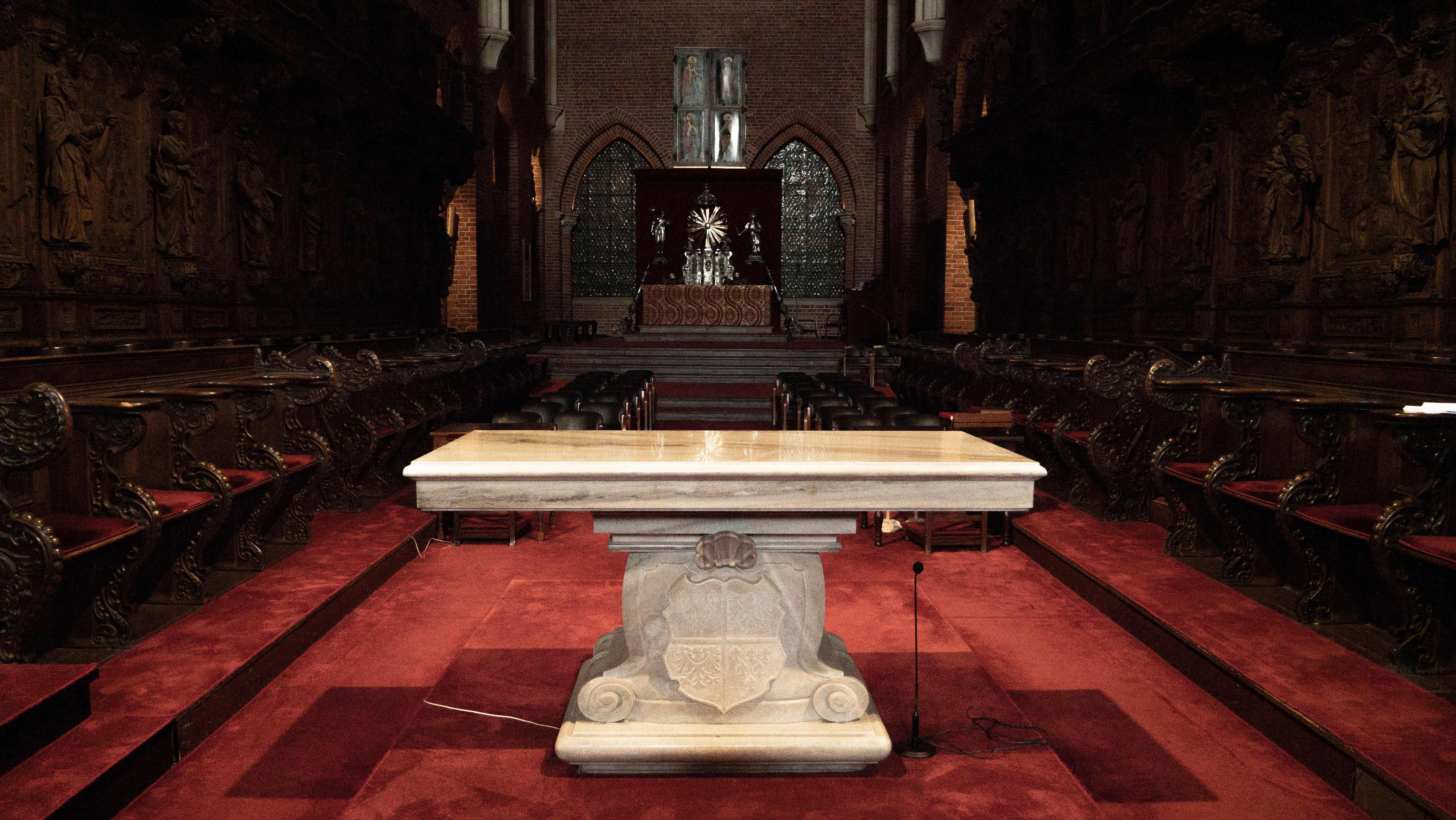 Historic Church Interior with Ornate Altar · Free Stock Photo