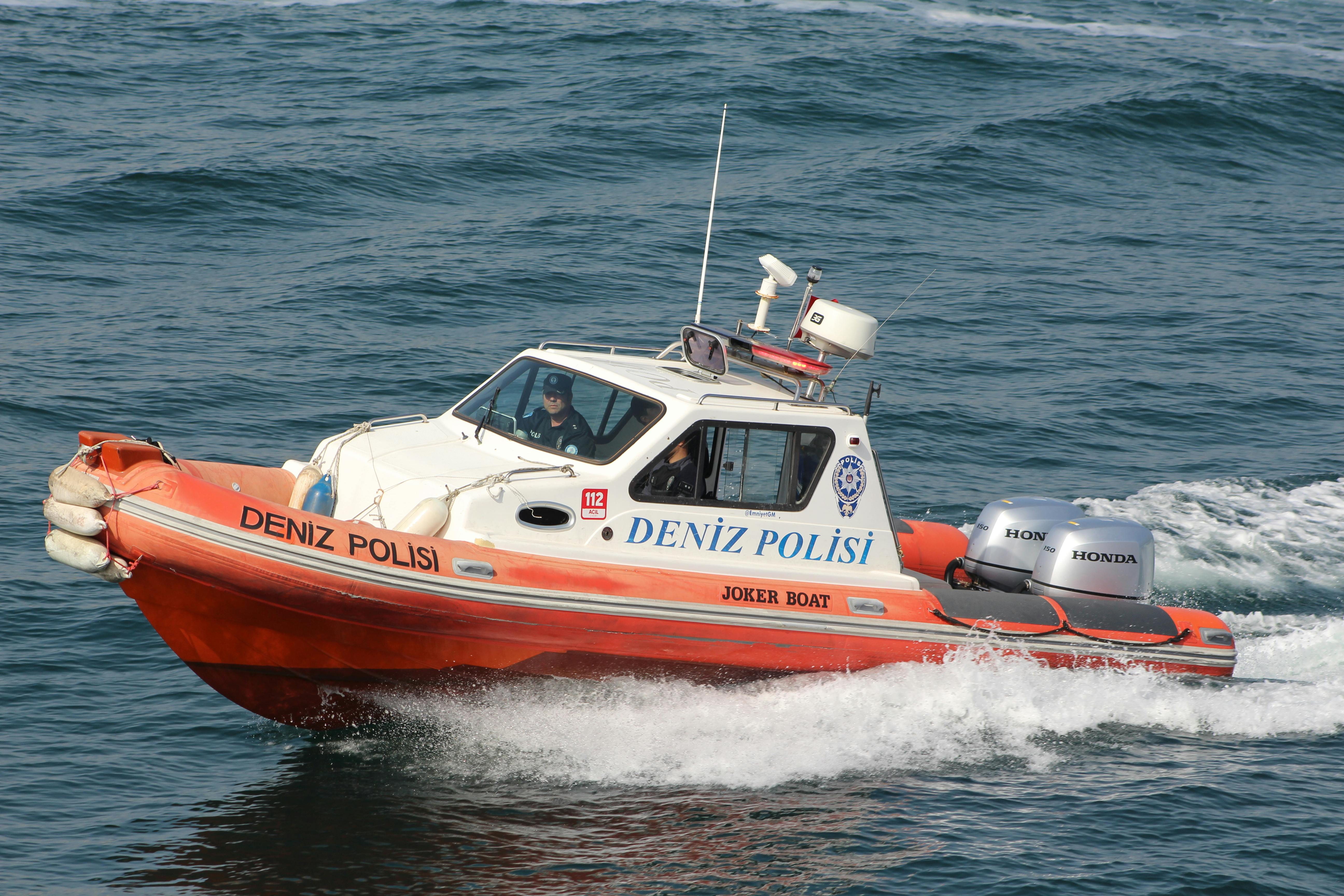 Turkish Coast Guard Police Boat at Sea · Free Stock Photo