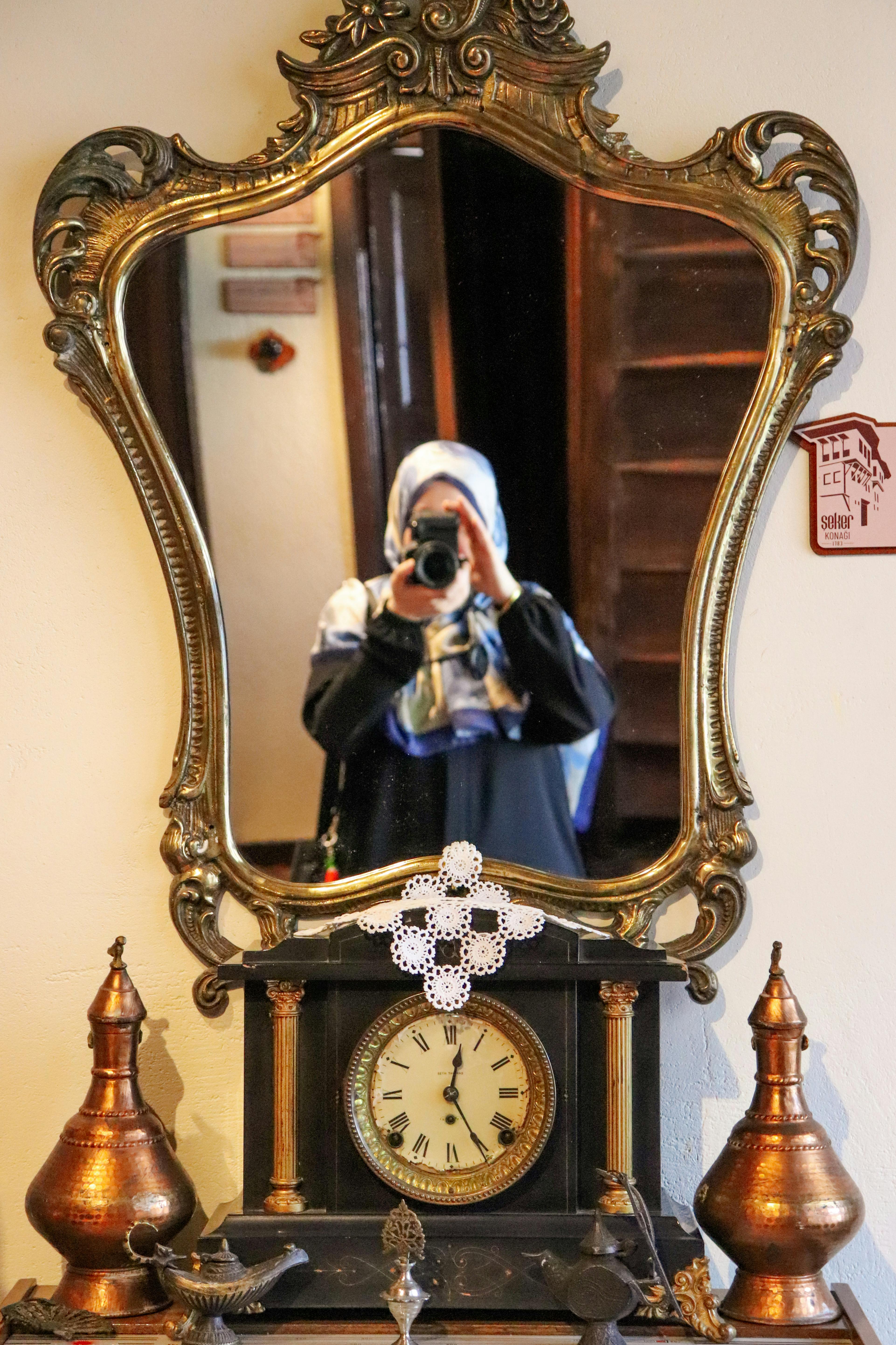 Vintage Mirror Reflection with Camera · Free Stock Photo