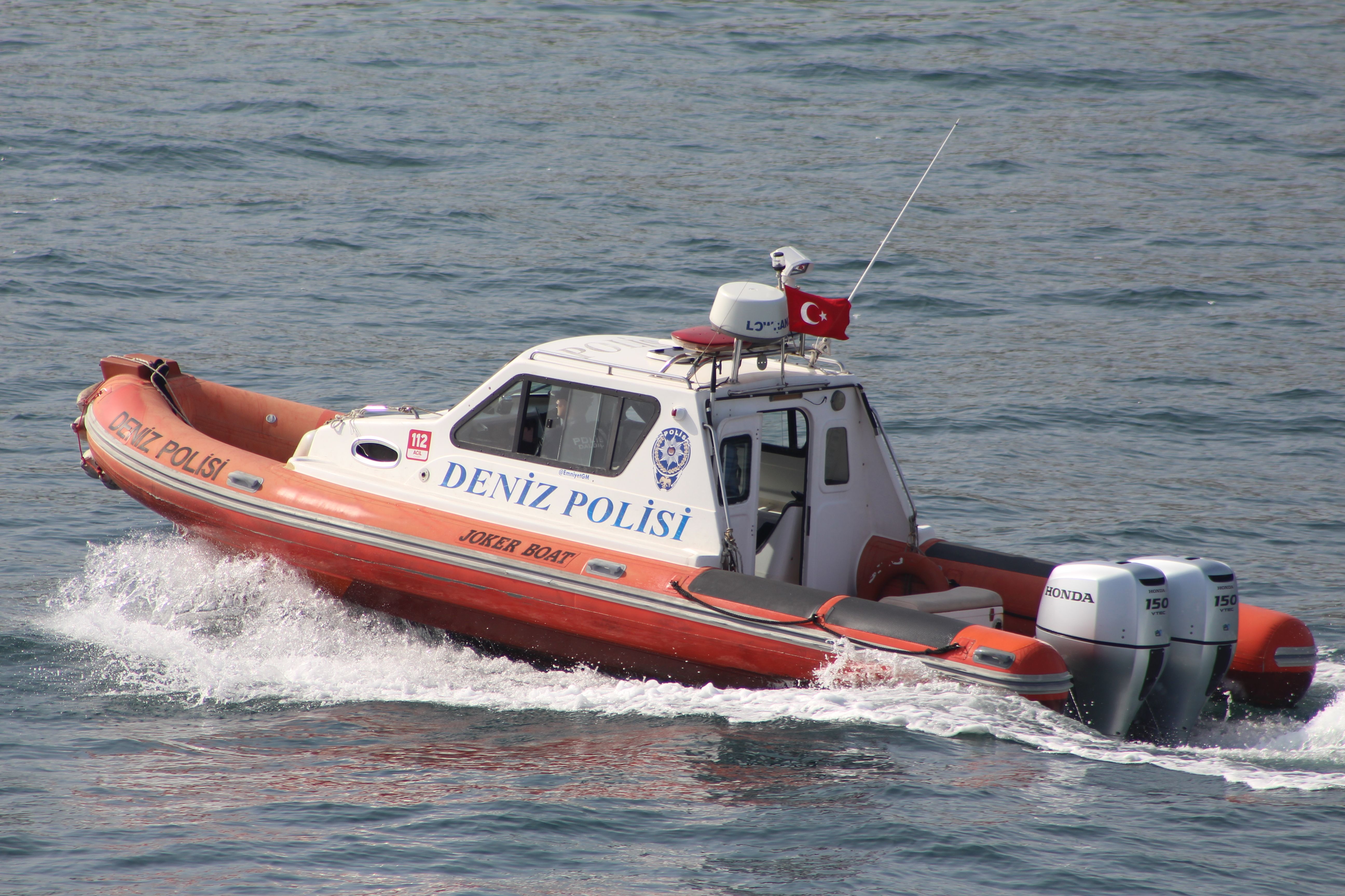 Turkish Coast Guard Patrol Boat in Motion · Free Stock Photo