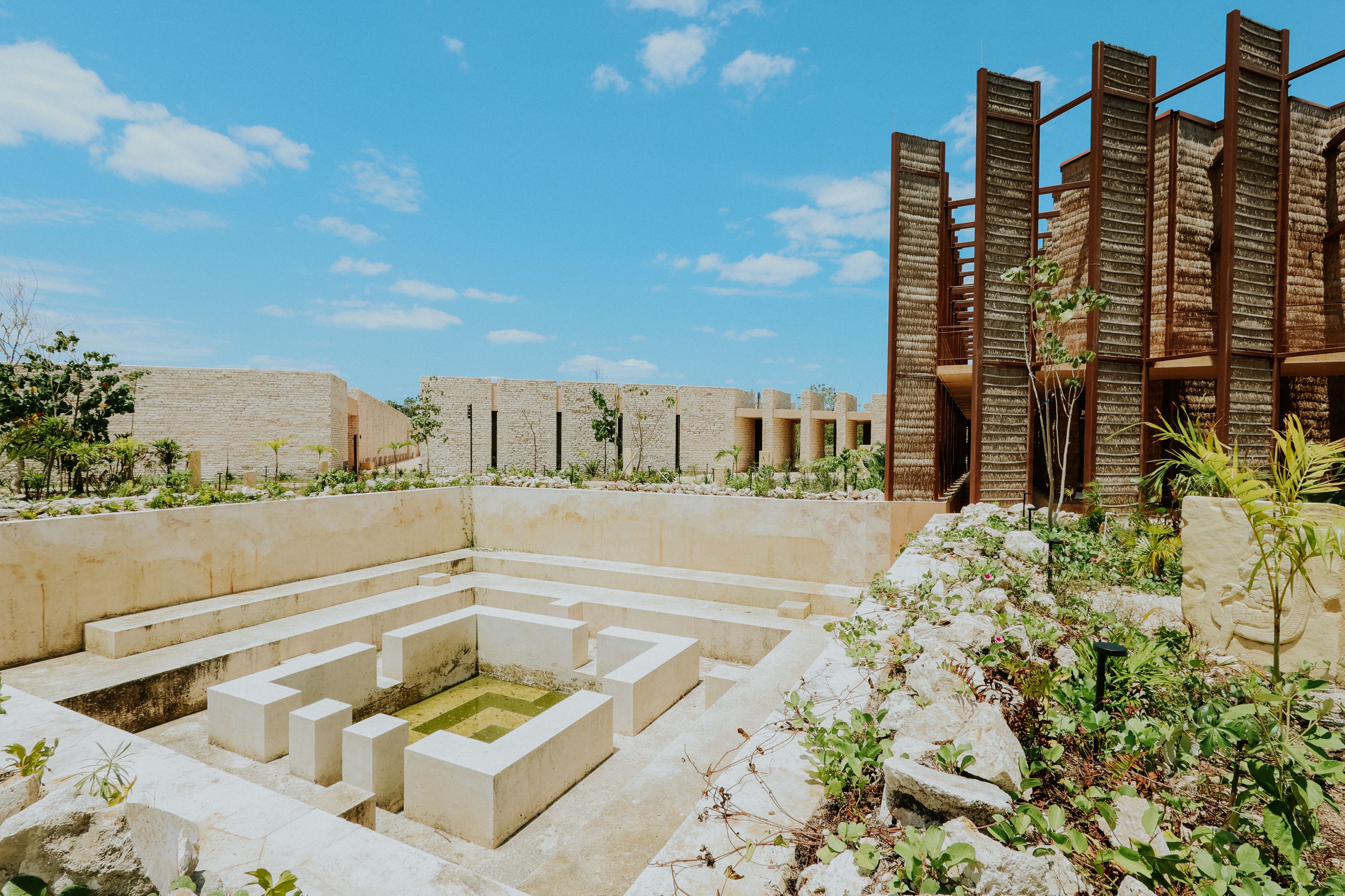 Modern Architecture with Geometric Structure in Tulum · Free Stock Photo