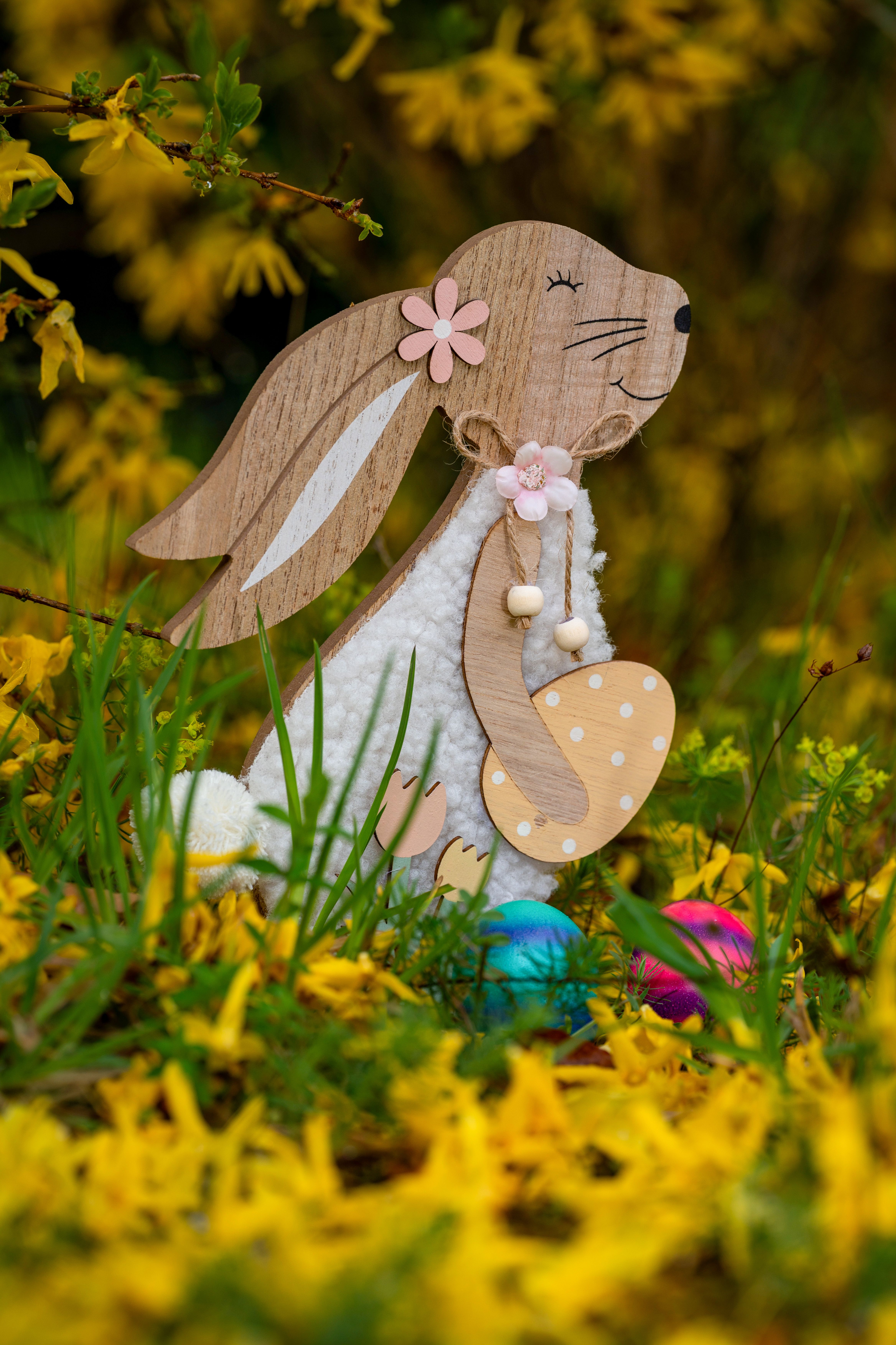 Charming Easter Bunny in Vibrant Spring Garden · Free Stock Photo