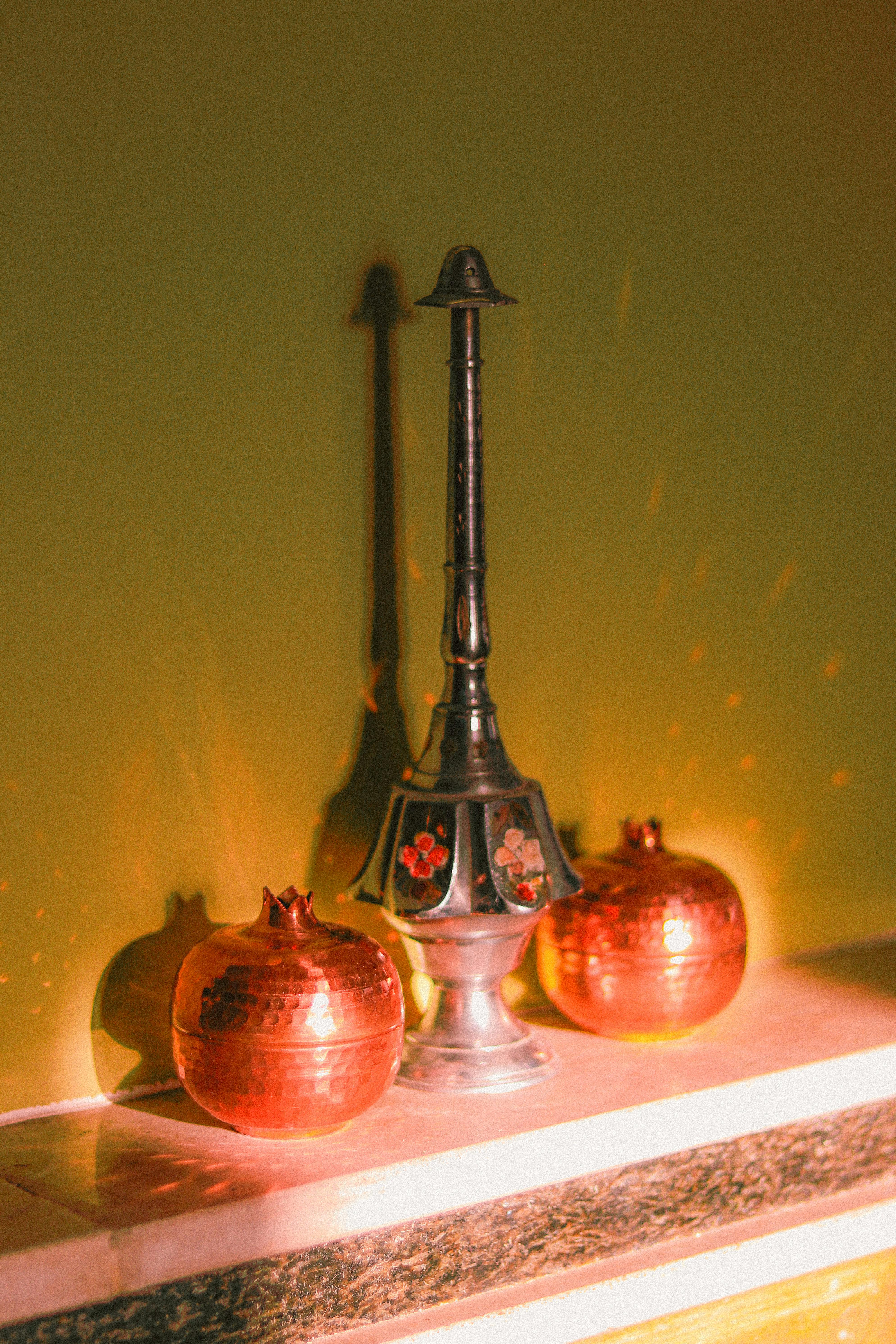 Antique Metalware with Pomegranate Decor · Free Stock Photo