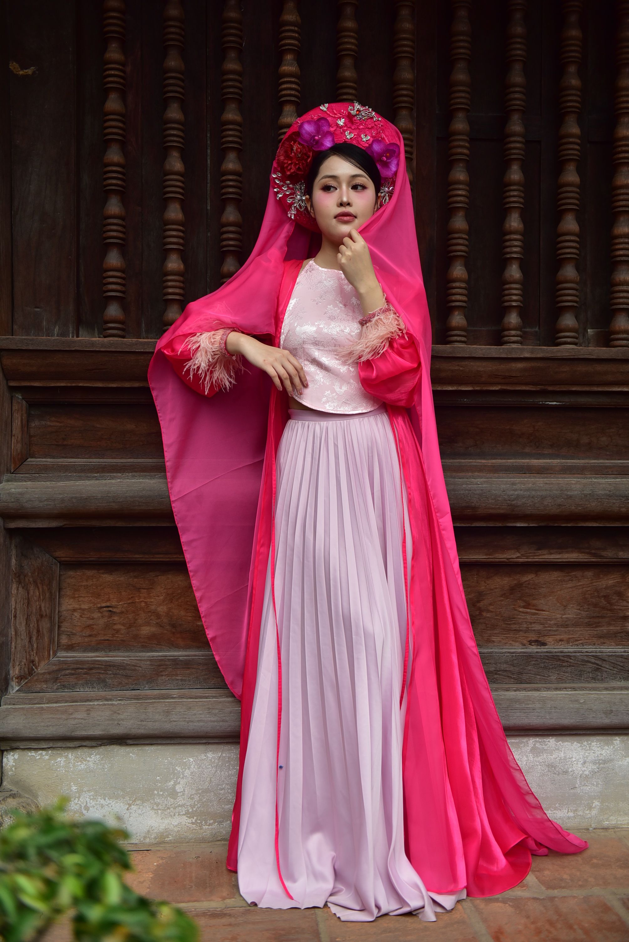 Elegant Traditional Vietnamese Costume Portrait · Free Stock Photo
