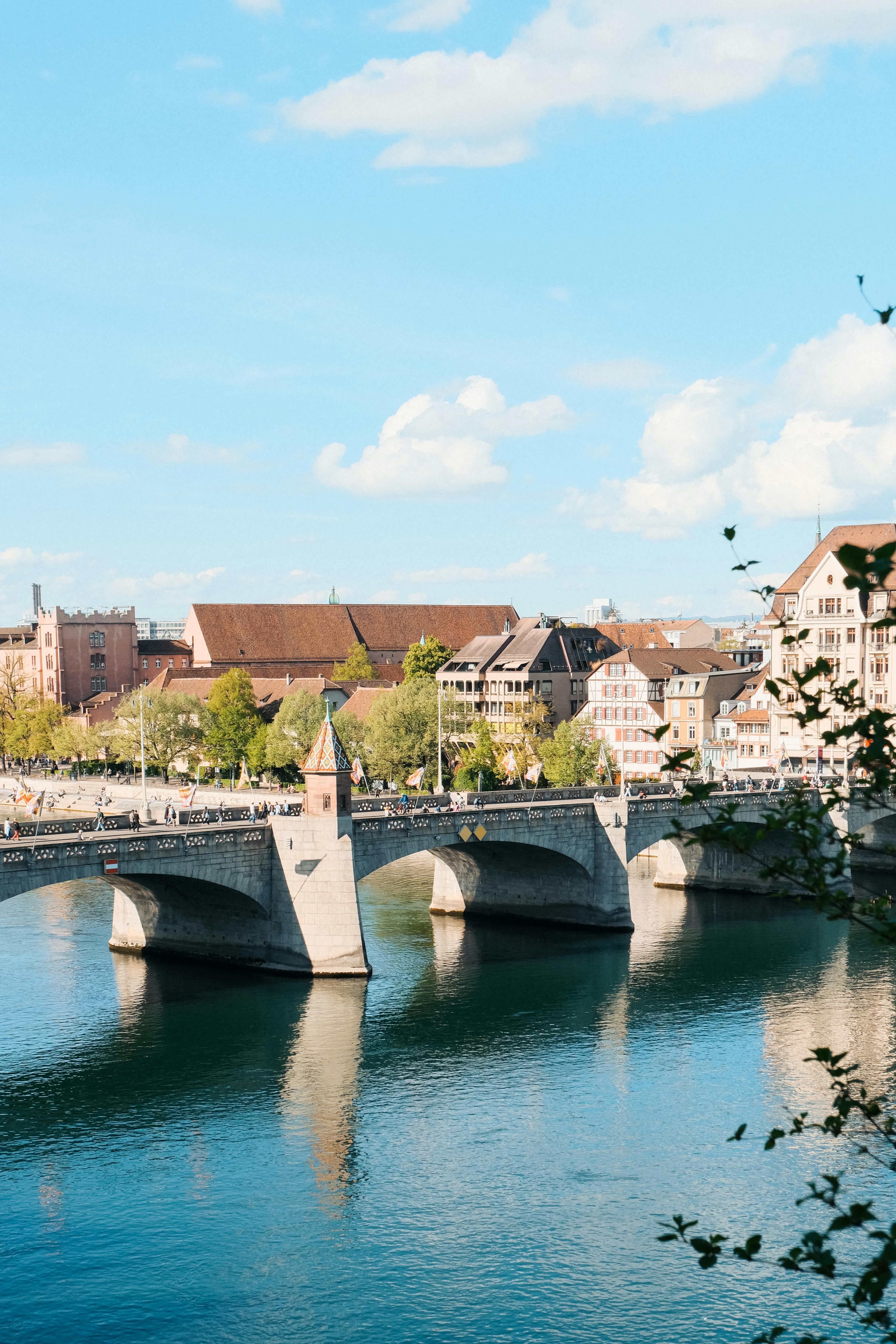 Picturesque Basel Bridge Over Rhine River · Free Stock Photo