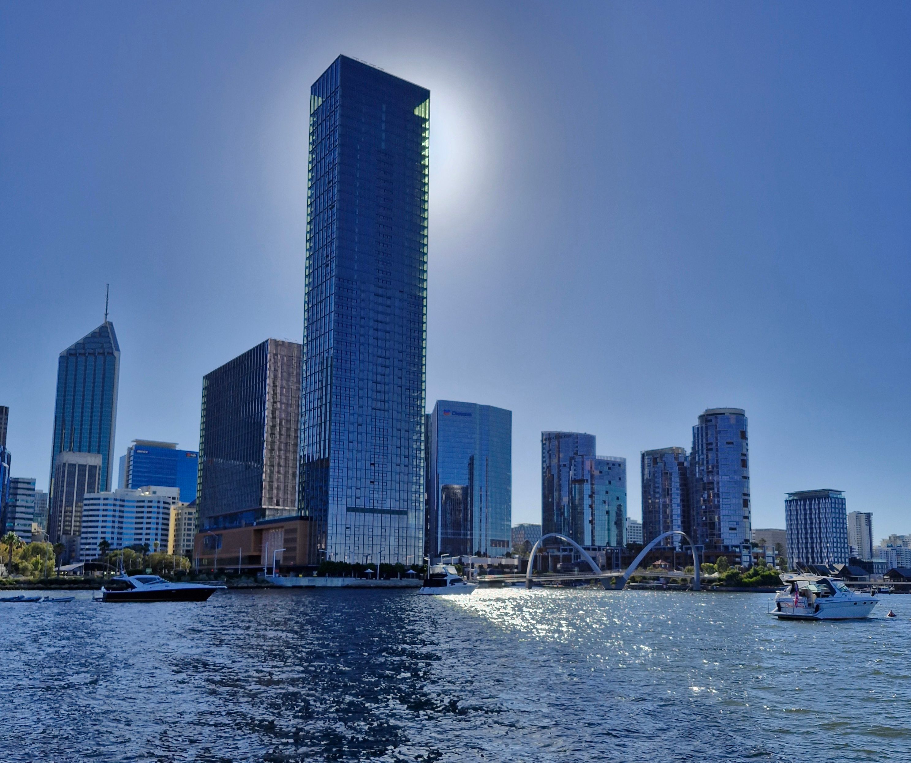 Perth Skyline with Sunlit High-Rise Buildings · Free Stock Photo