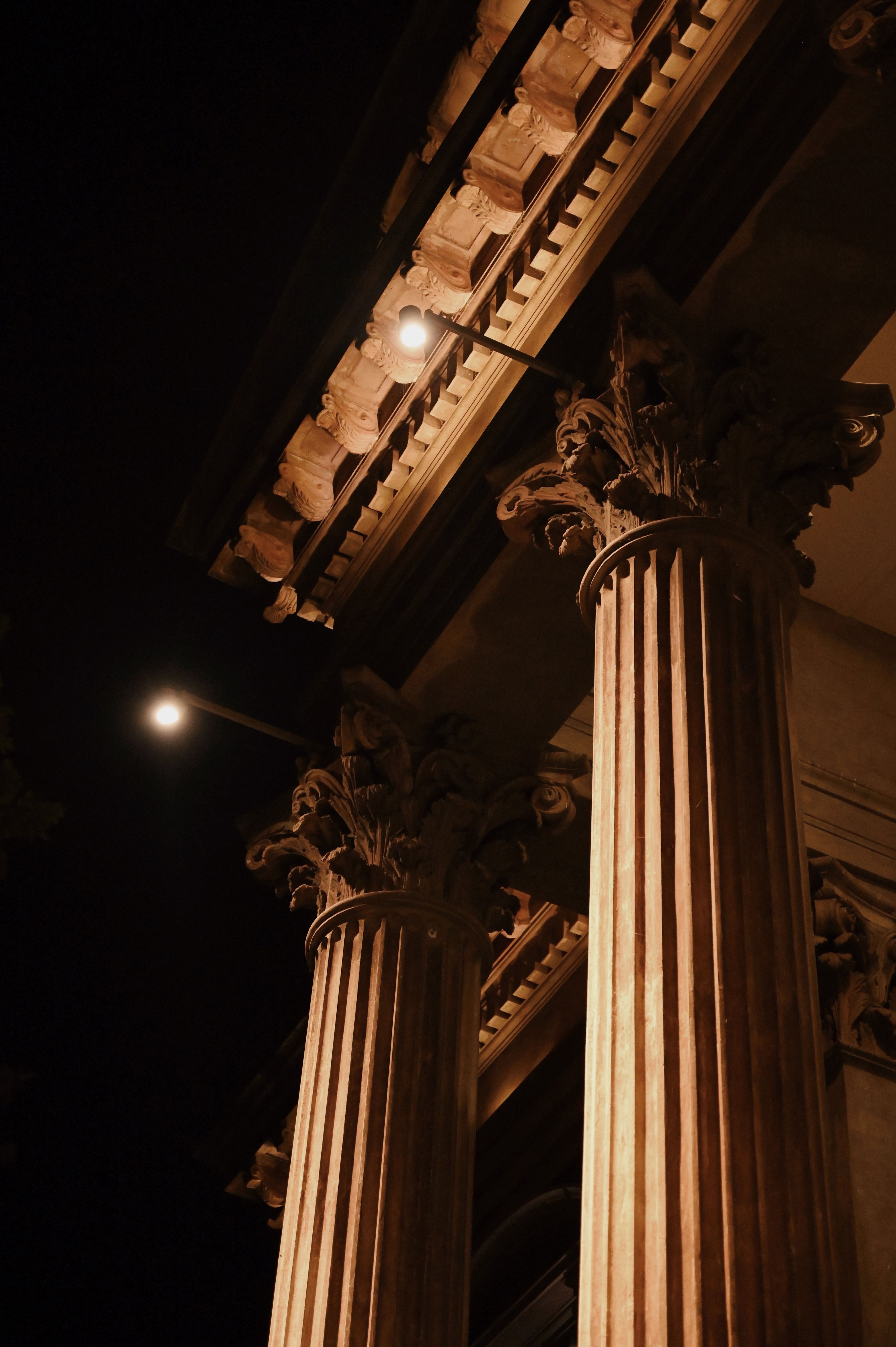 Classical Architecture Columns at Night · Free Stock Photo