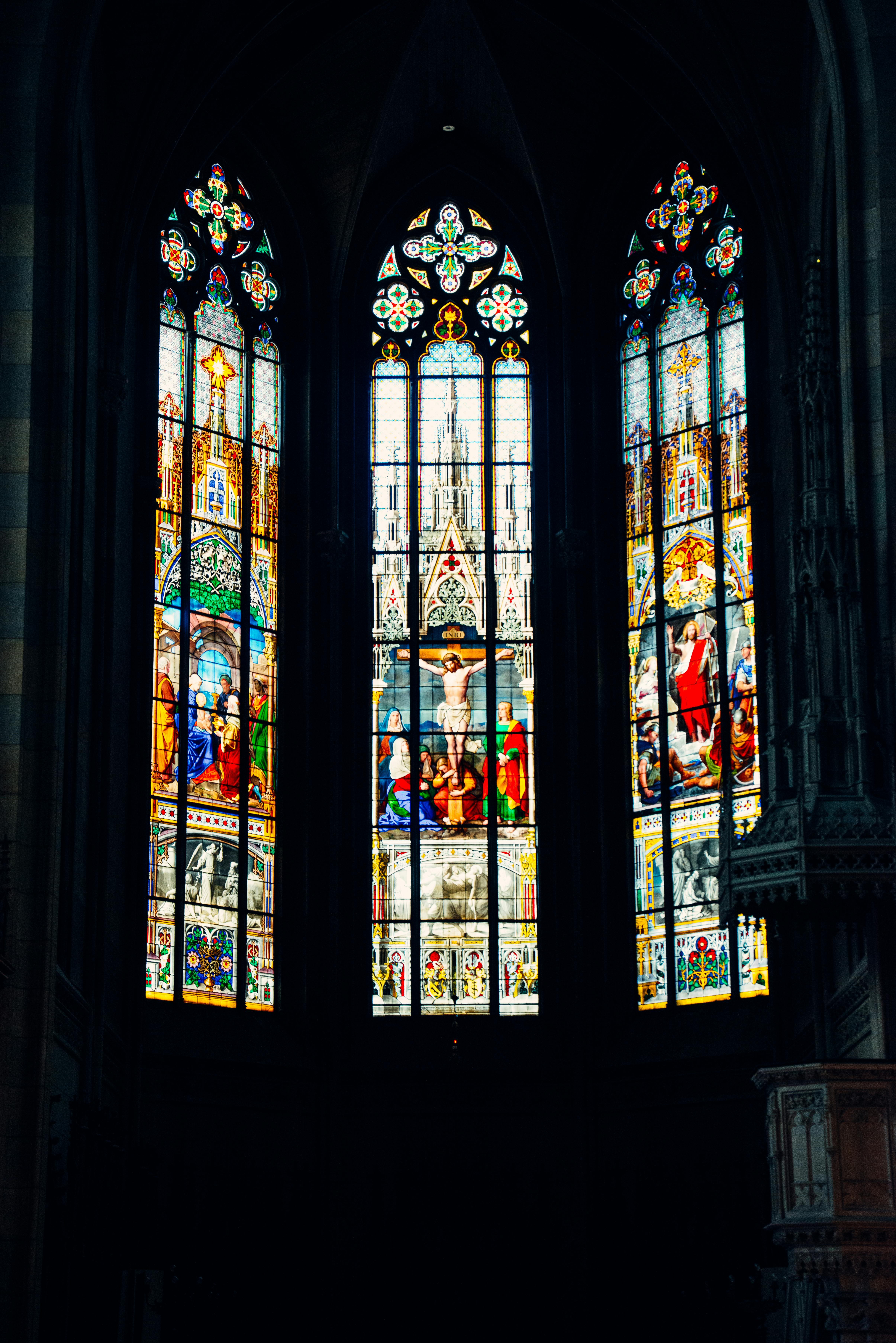 Stained Glass Windows in Basel Cathedral · Free Stock Photo