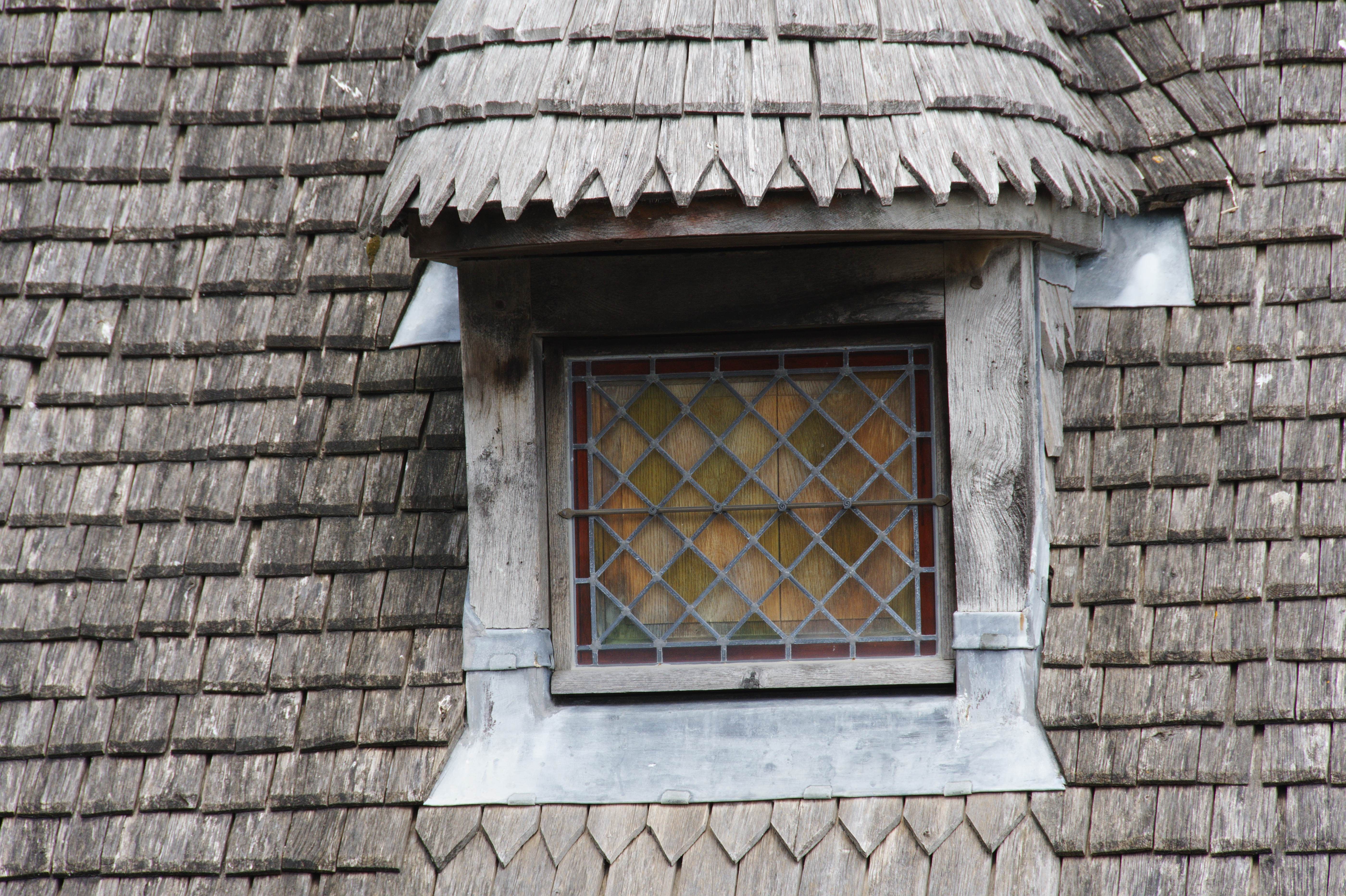 Rustic Dormer Window on Wooden Shingle Roof · Free Stock Photo
