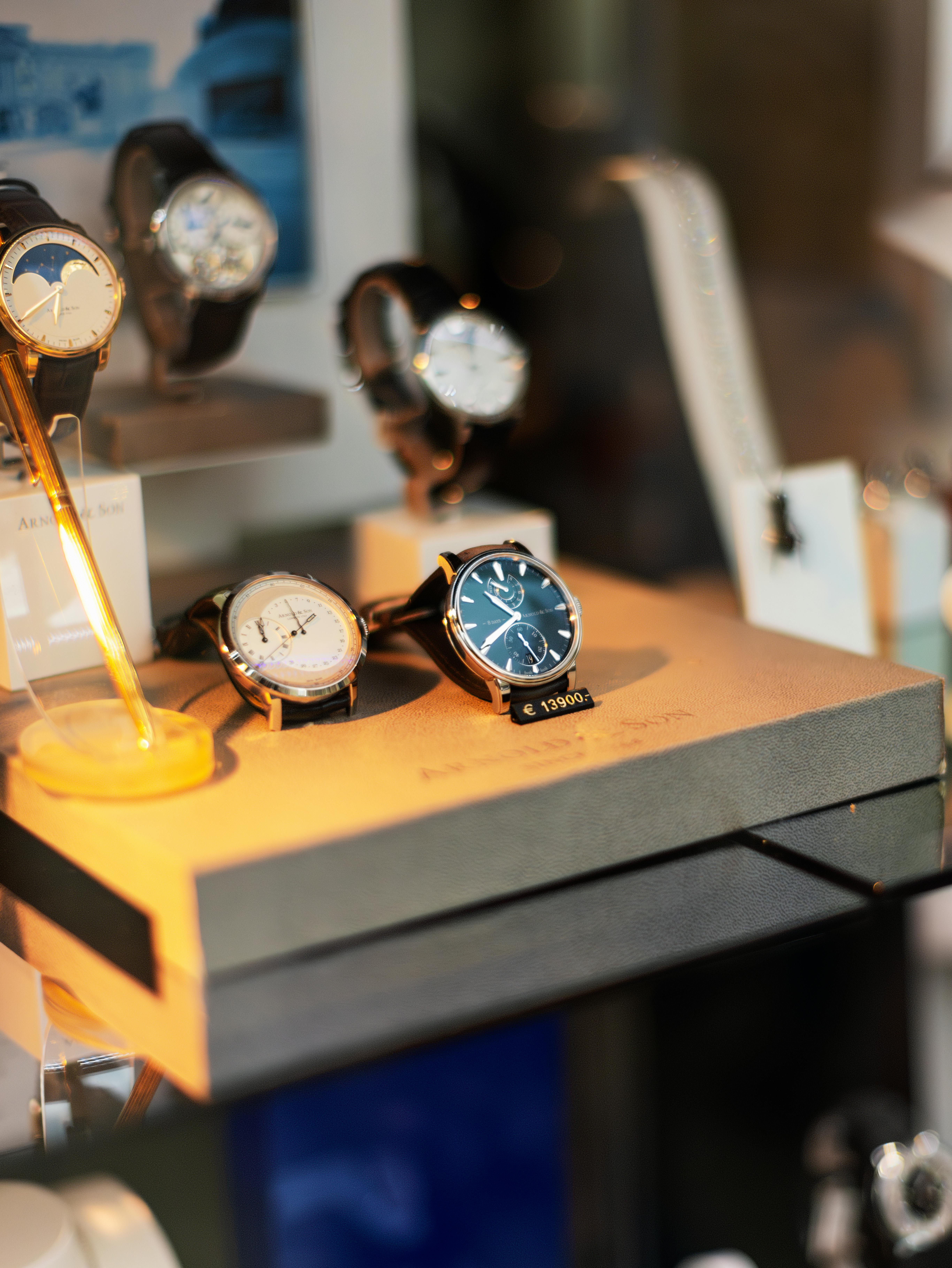 Elegant Watch Display in Viennese Shop · Free Stock Photo