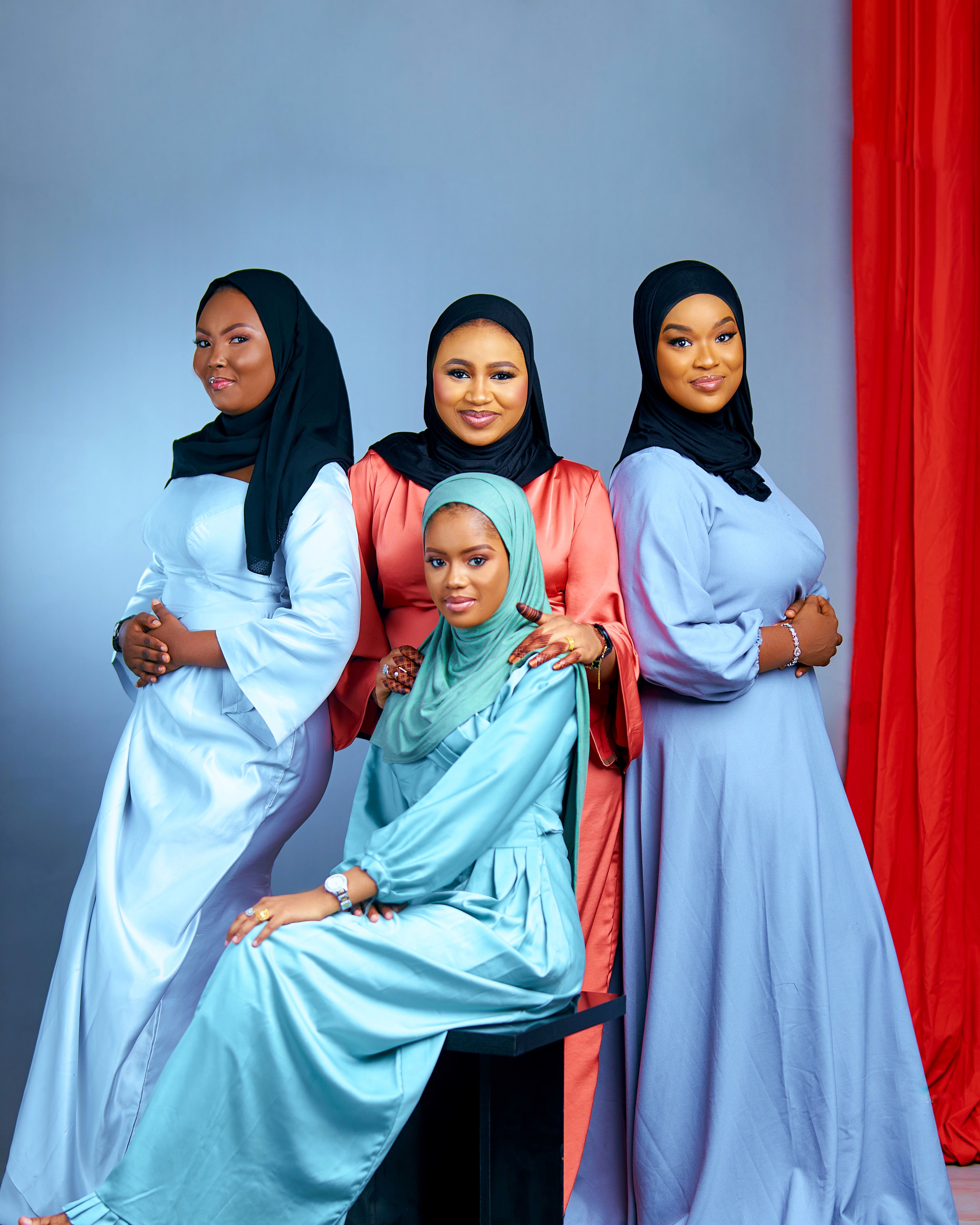 Elegant Portrait of Four Women in Hijabs · Free Stock Photo