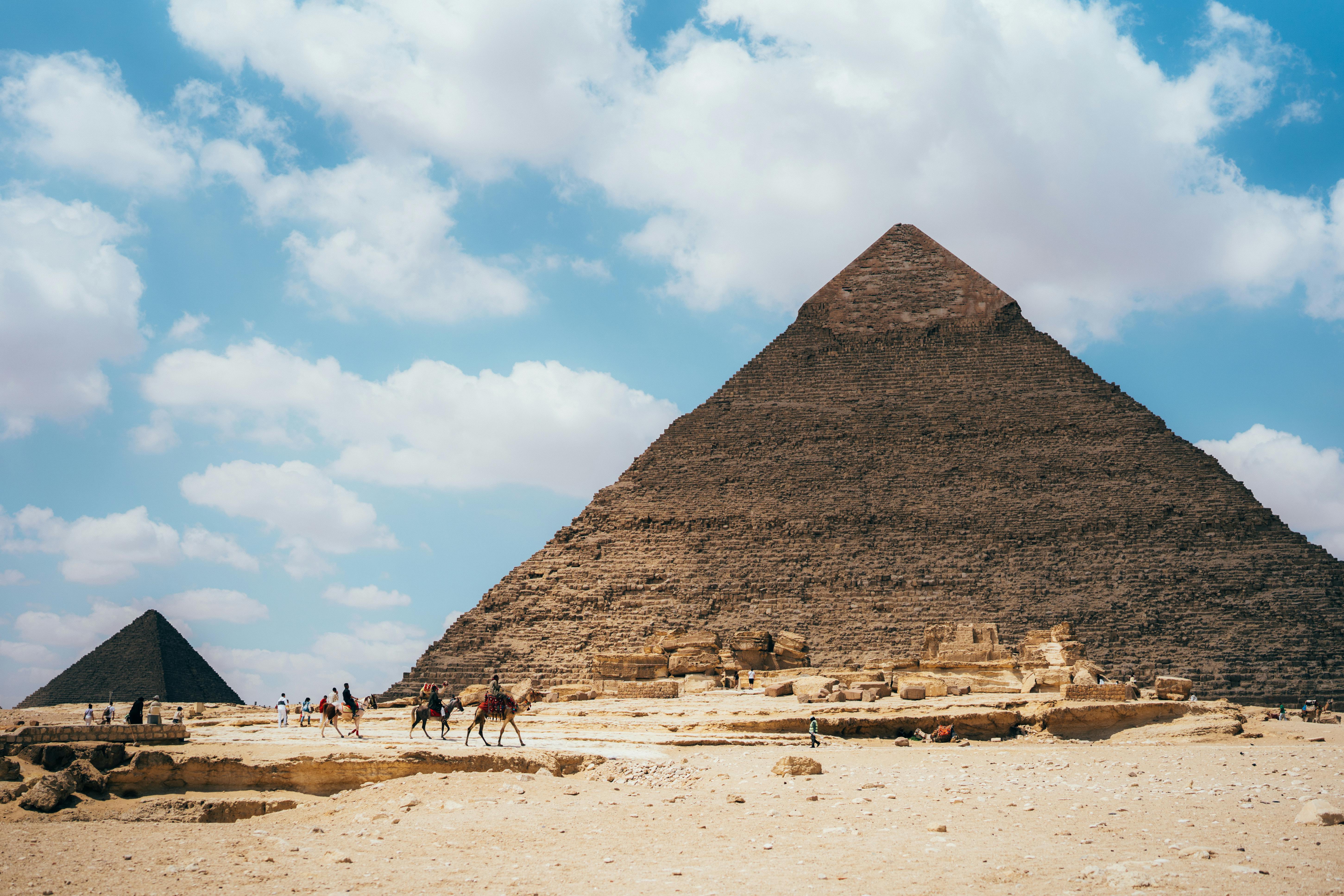 Gray Pyramid on Dessert Under Blue Sky · Free Stock Photo