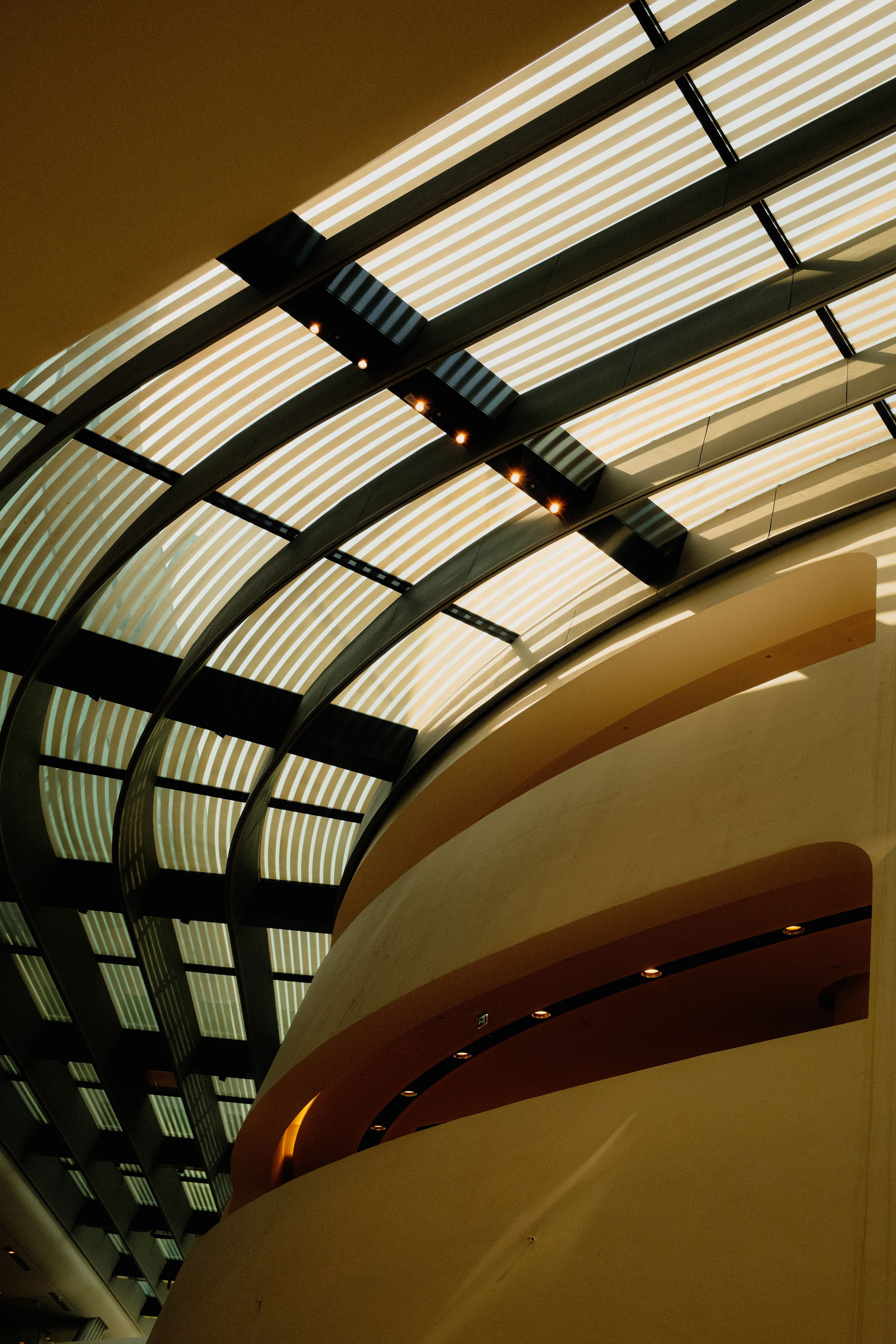 Modern Architectural Ceiling with Geometric Design · Free Stock Photo