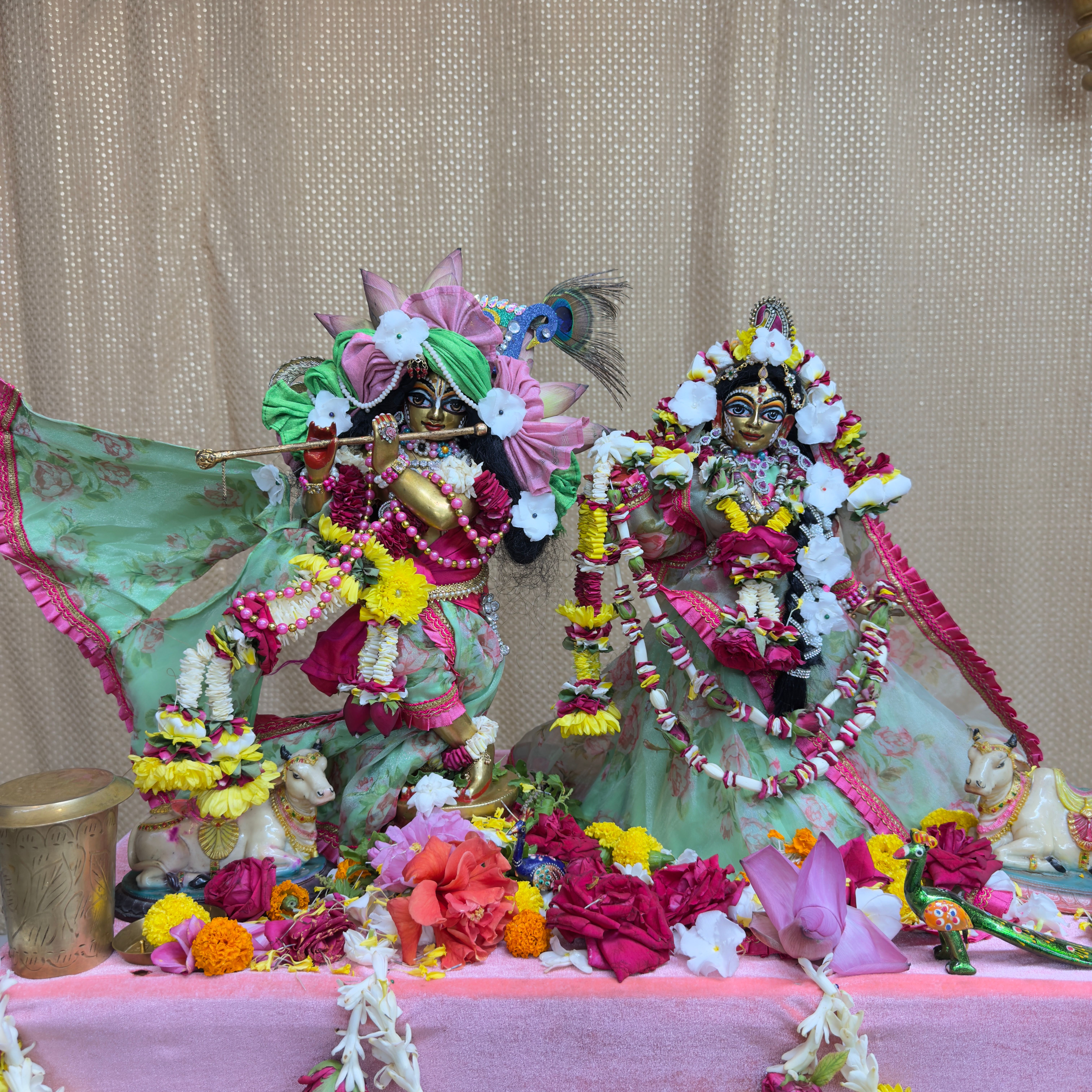 Colorful Hindu Deities with Floral Decorations · Free Stock Photo