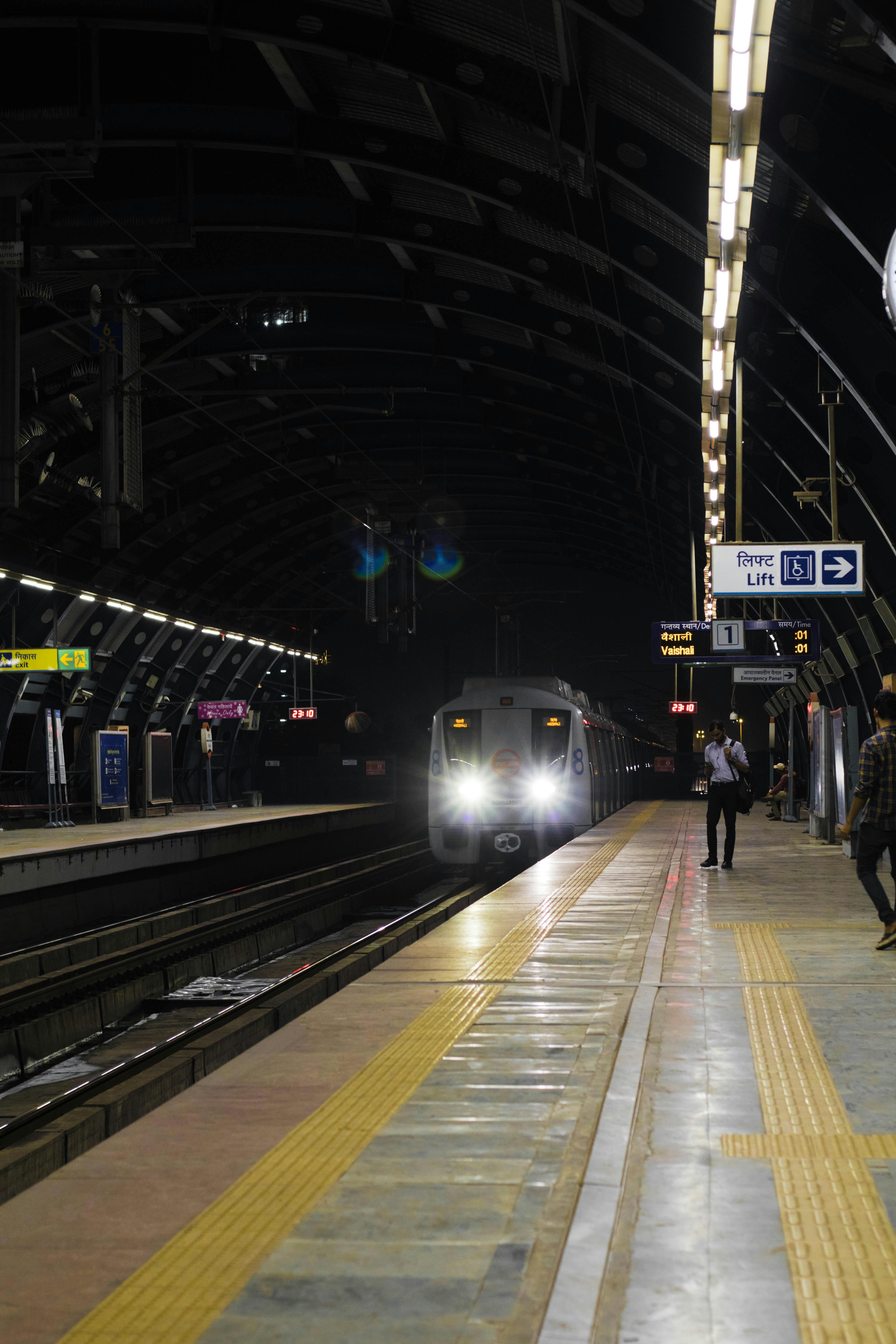 New Delhi Metro Station at Night · Free Stock Photo