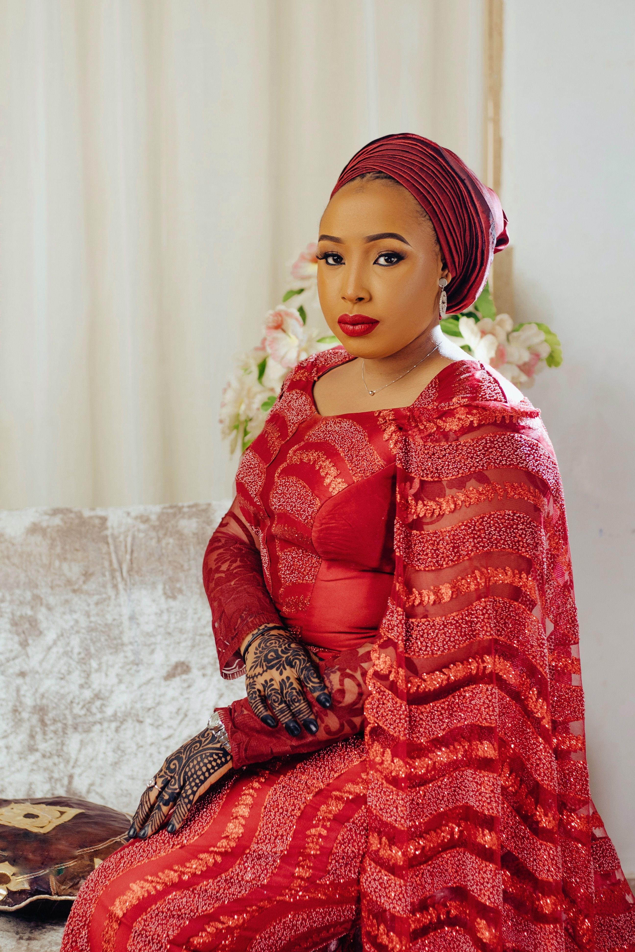 Elegant Woman in Traditional Red Attire · Free Stock Photo