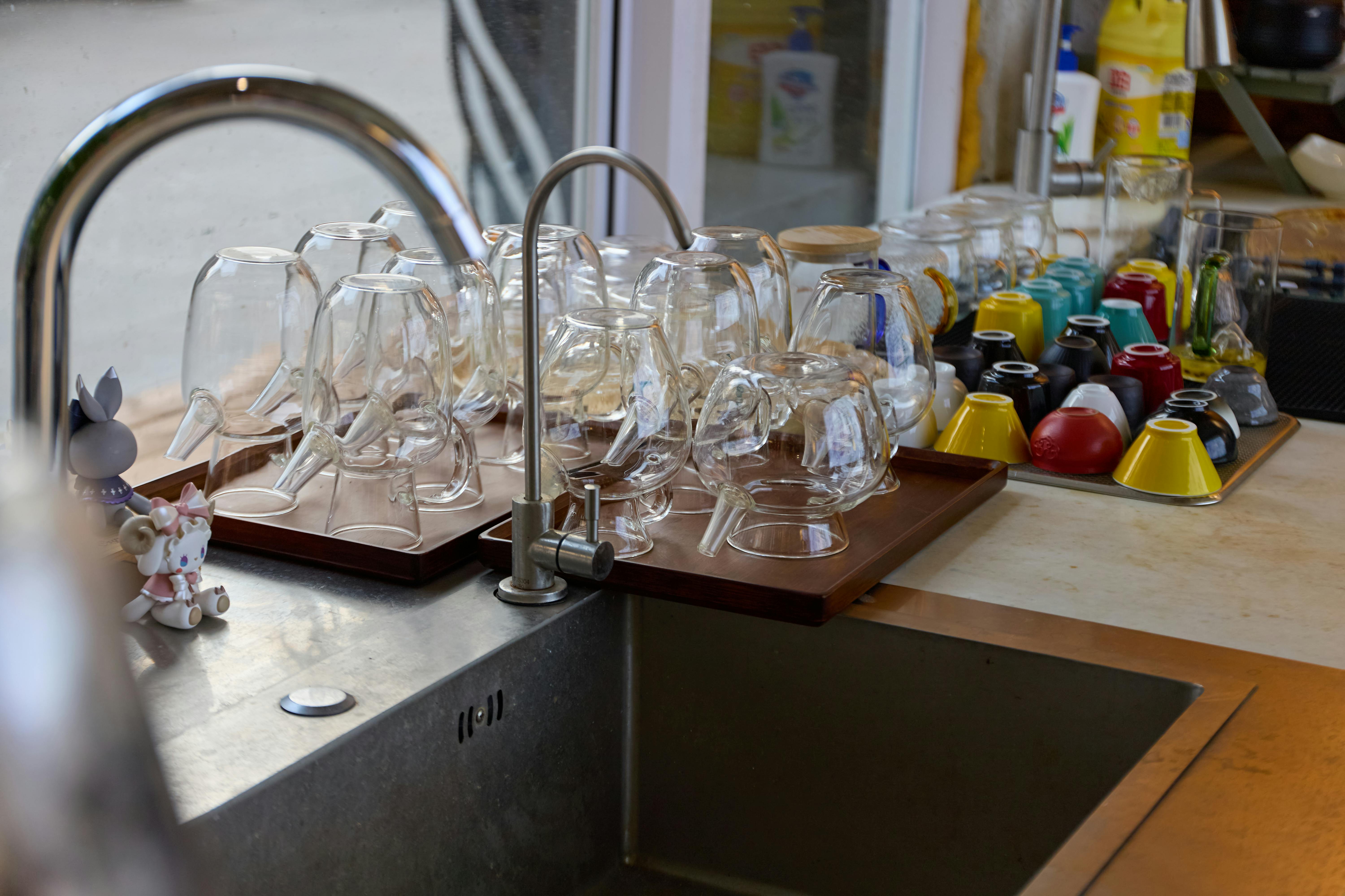 Kitchen Sink with Drying Glassware and Cups · Free Stock Photo