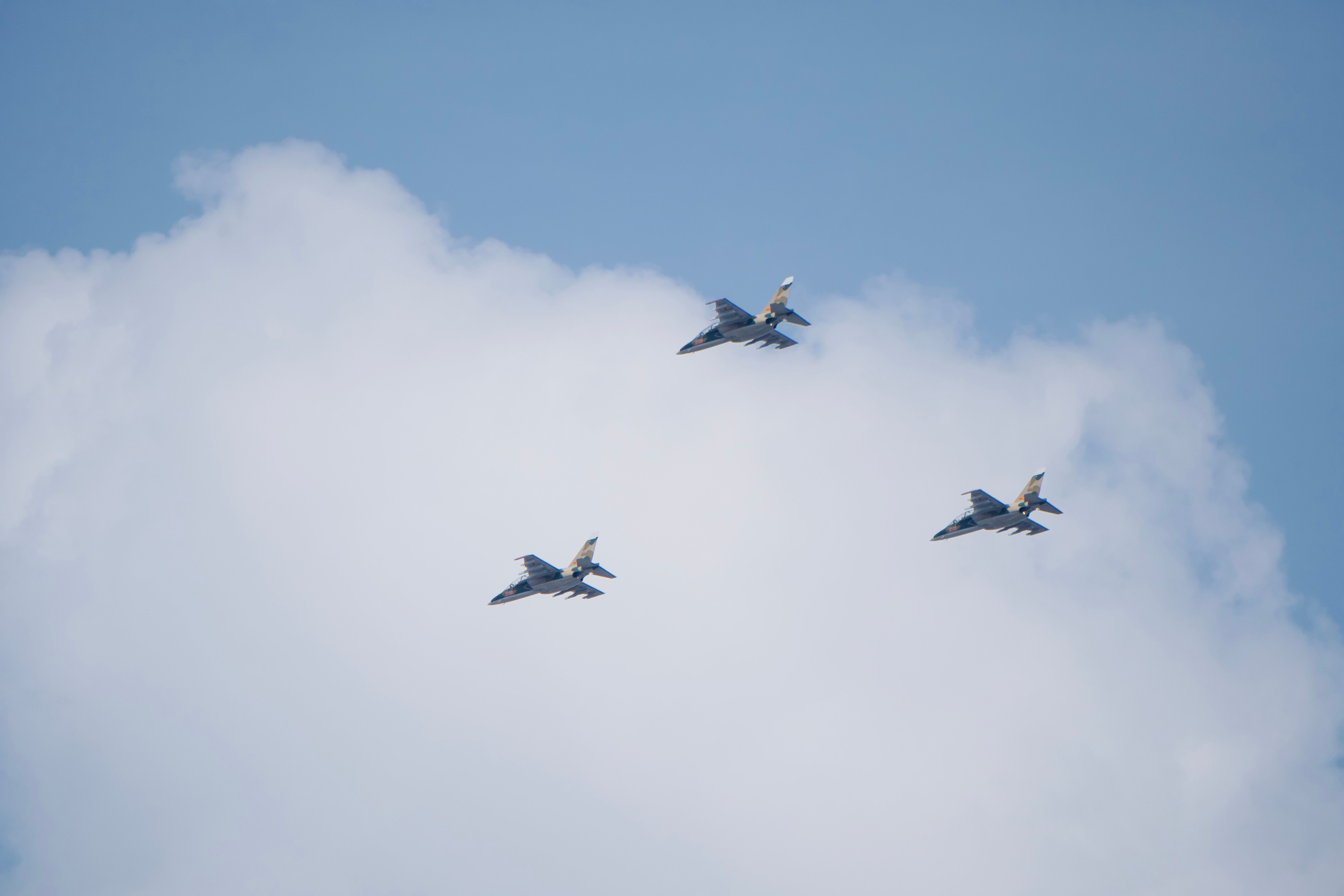 Aerial Display of Fighter Jets in Blue Sky · Free Stock Photo