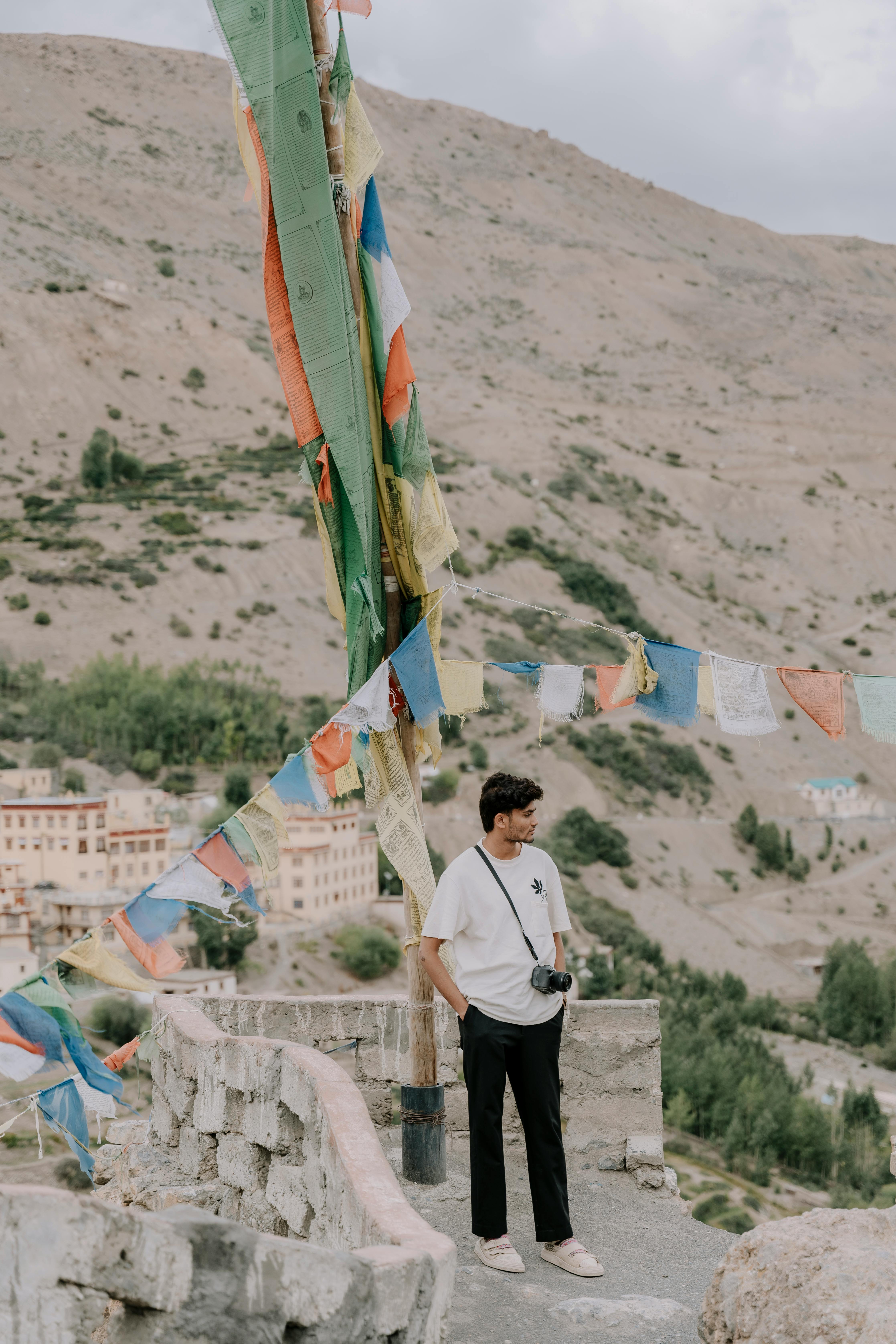 Traveler Observing Himalayan Valley in Marango Rangarik · Free Stock Photo