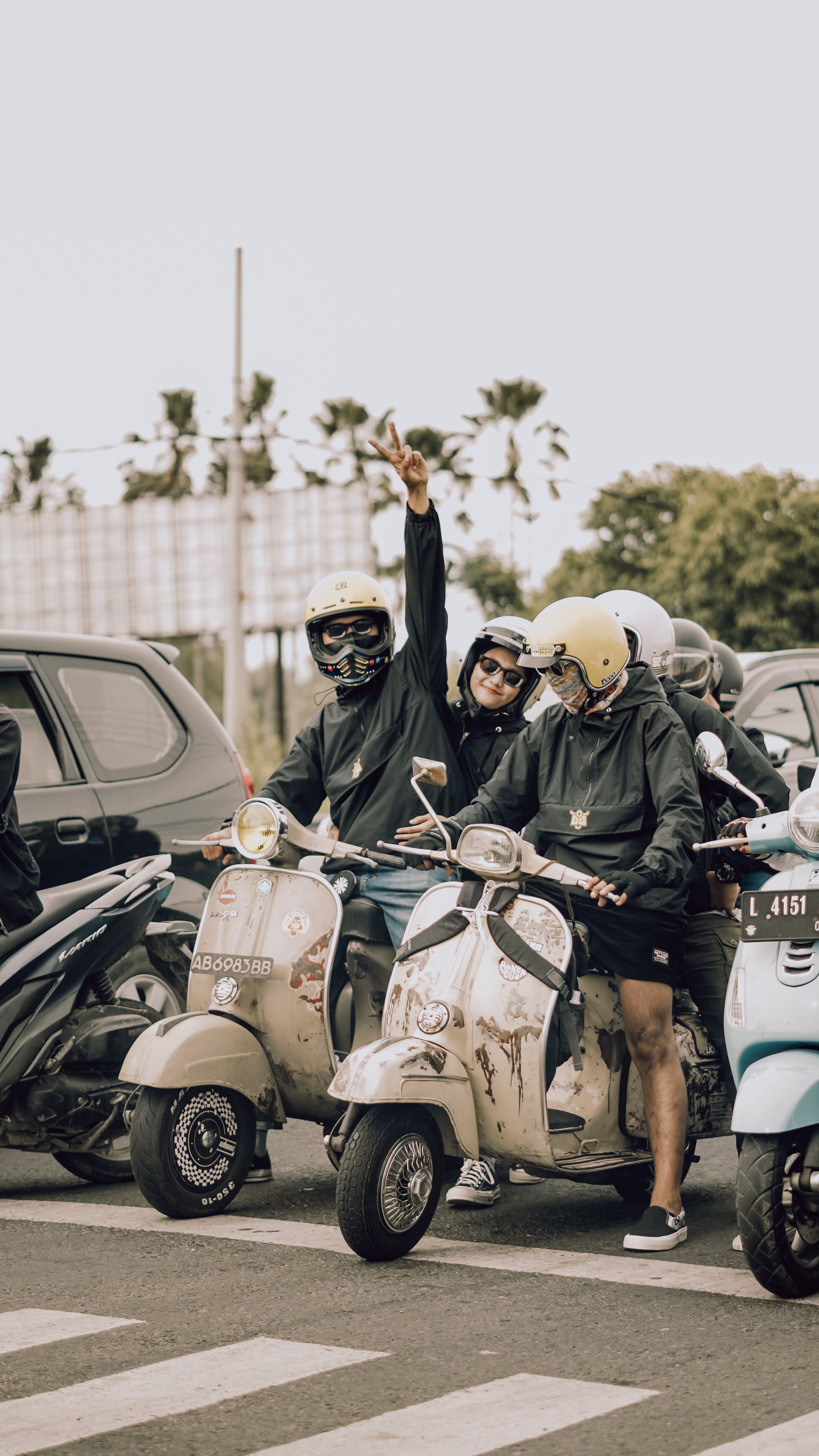 Friends on Vespas in East Java, Indonesia · Free Stock Photo