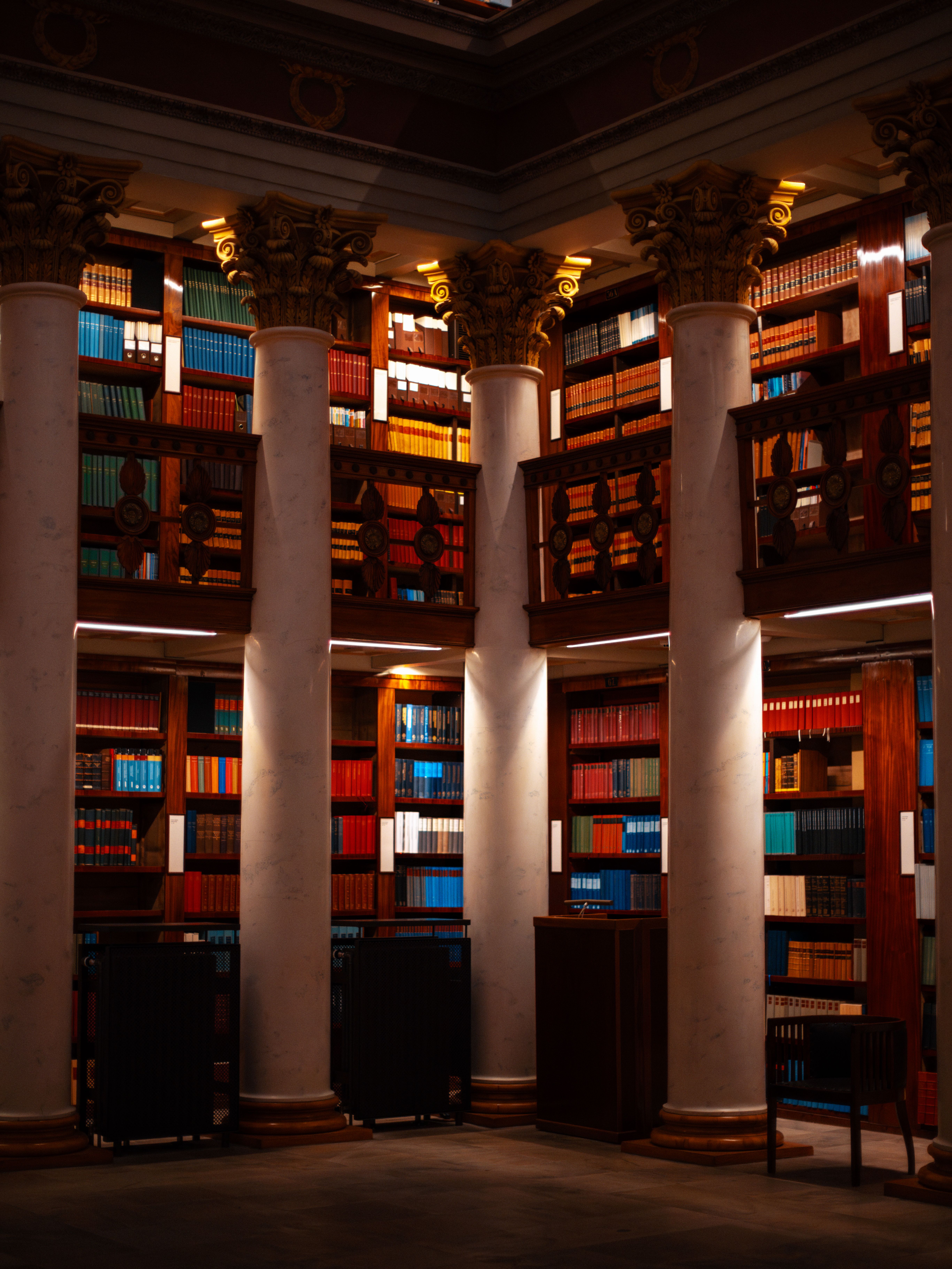 Magnificent Library Interior with Classical Columns · Free Stock Photo