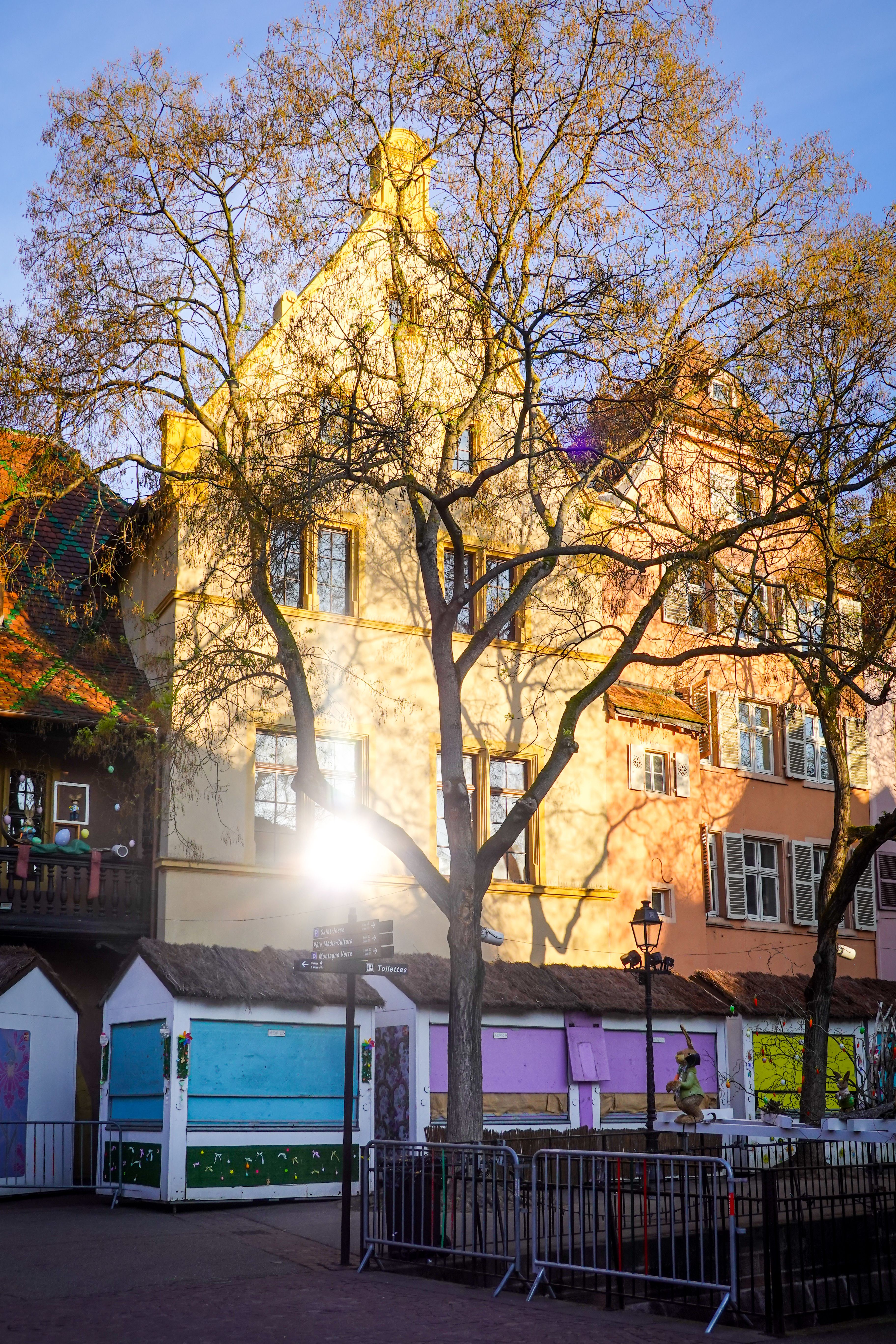 Charming European Street with Early Morning Sunlight · Free Stock Photo