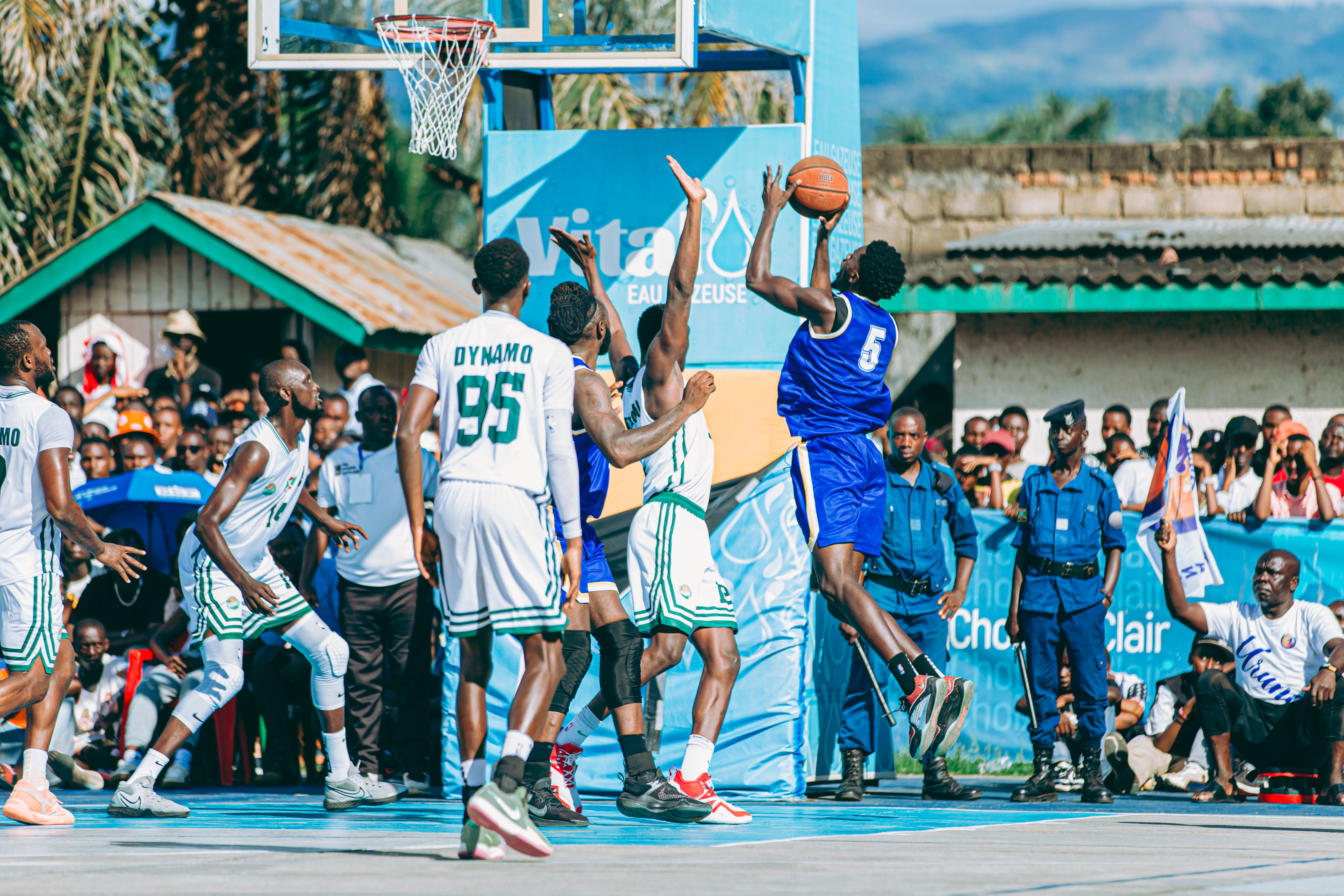 Intense Outdoor Basketball Game Action · Free Stock Photo