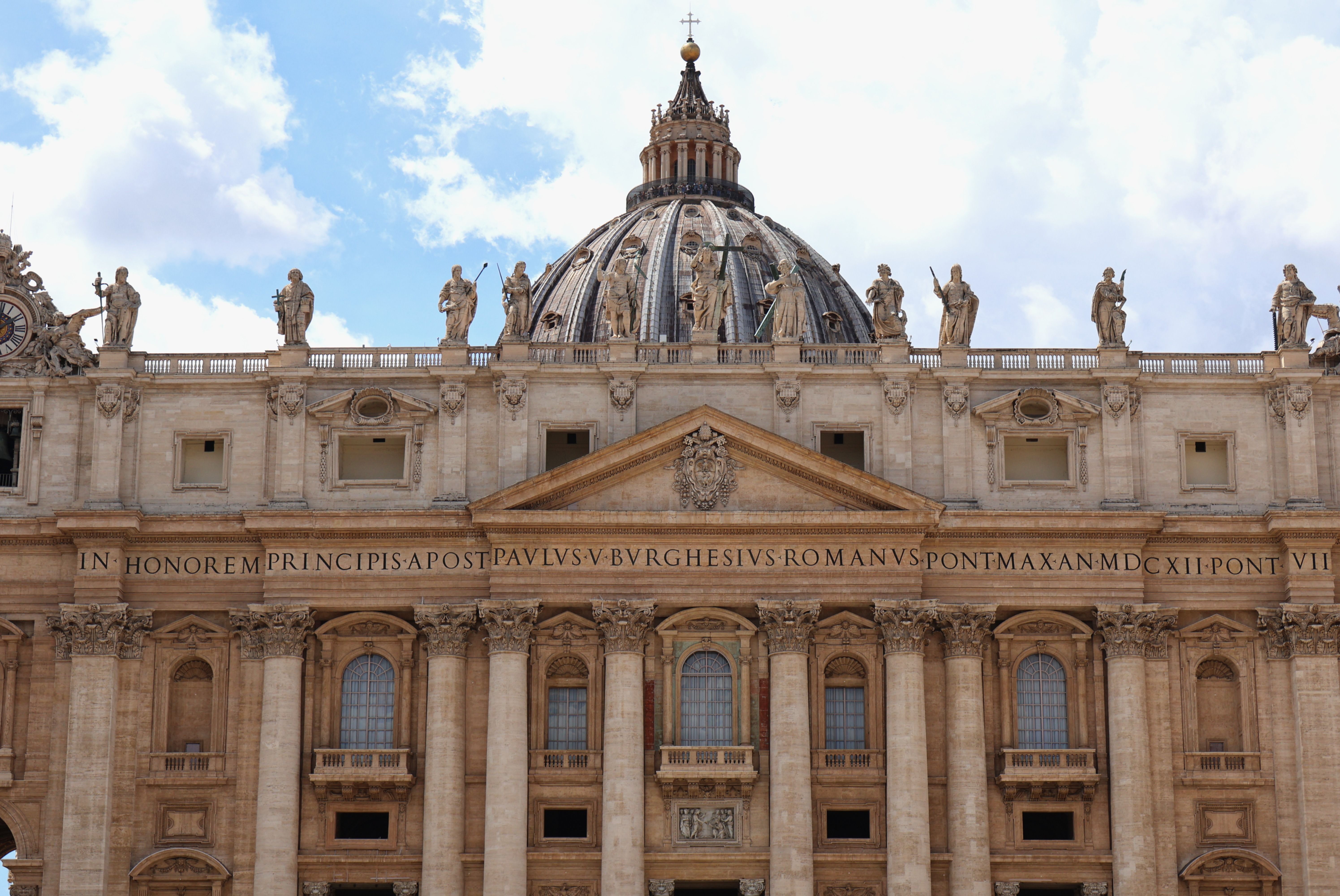 St. Peter's Basilica Facade in Vatican City · Free Stock Photo