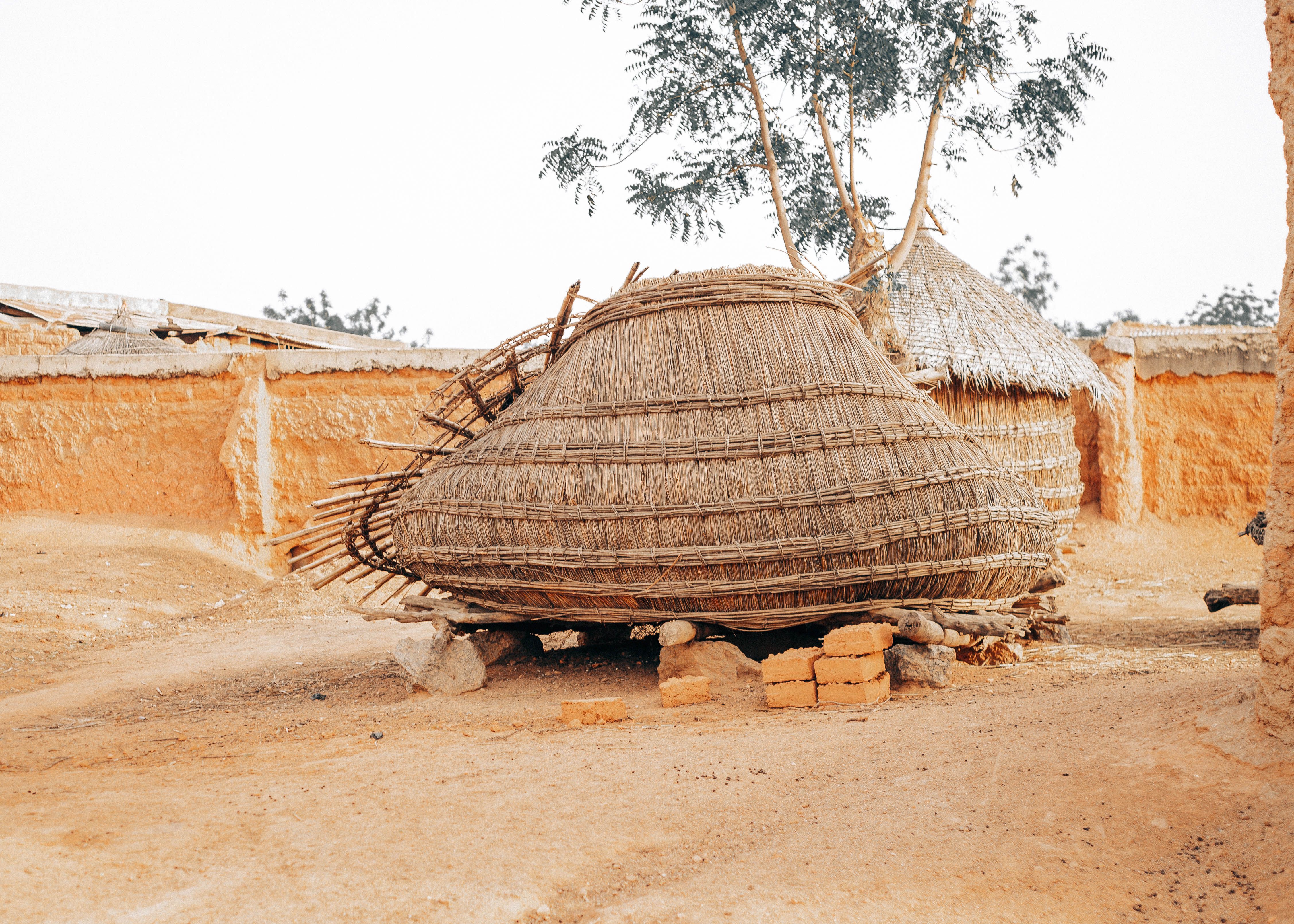 Traditional Straw Hut in African Village Setting · Free Stock Photo