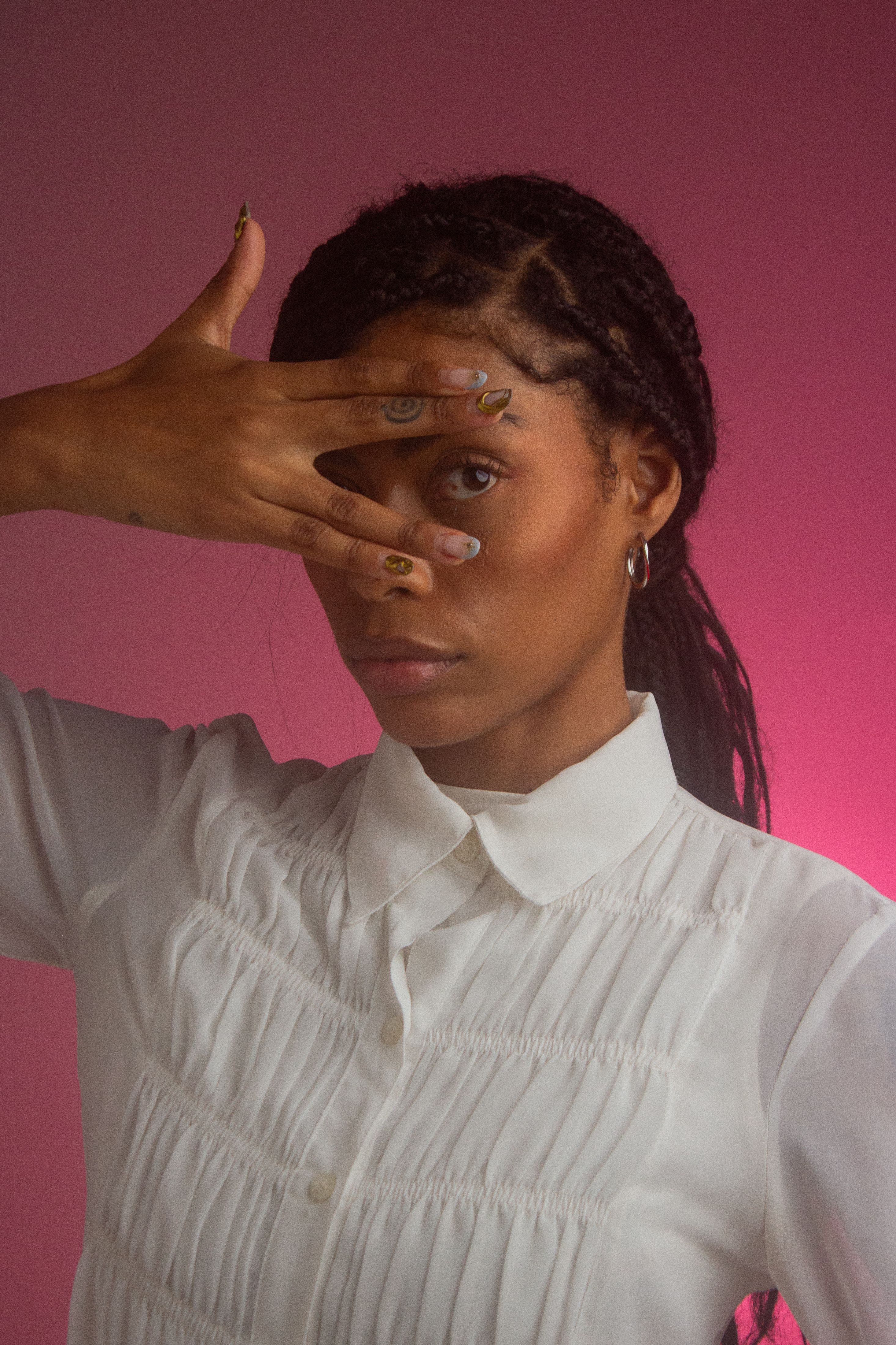 Stylish Portrait with Pink Background · Free Stock Photo