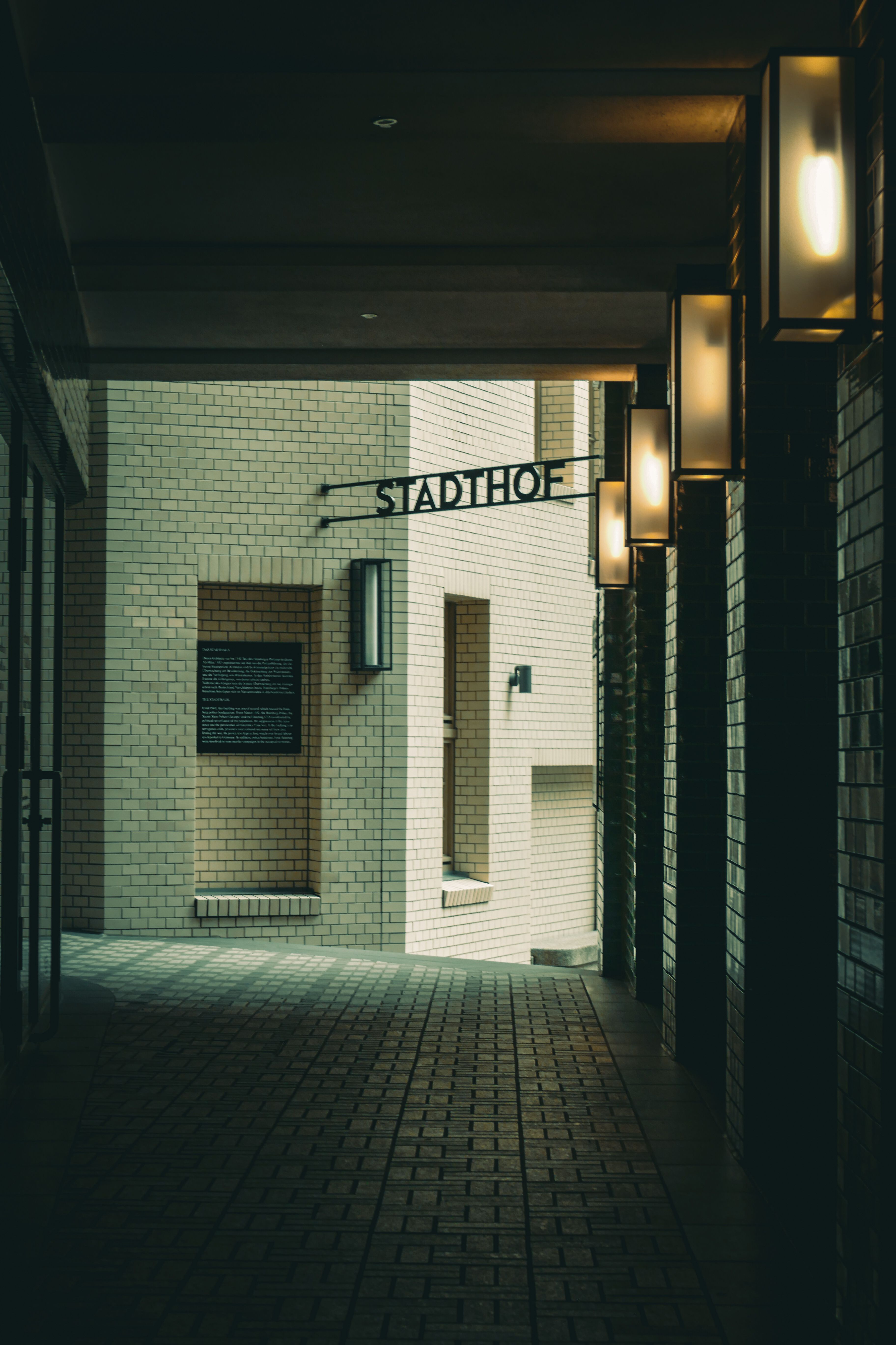 Urban Architecture: Modern Brick Corridor View · Free Stock Photo