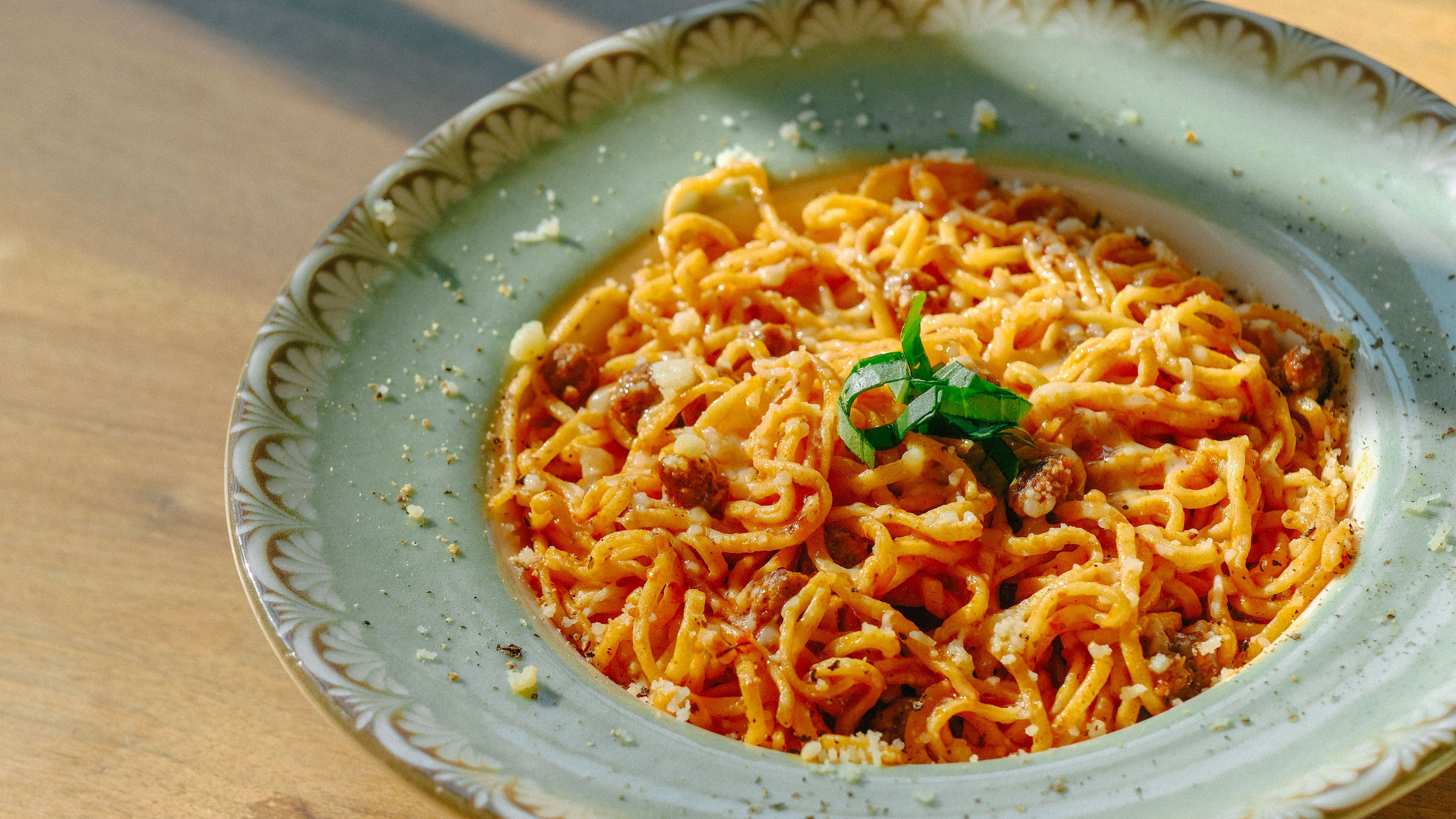 Delicious Spaghetti Plate in Ankara's Sunlight · Free Stock Photo