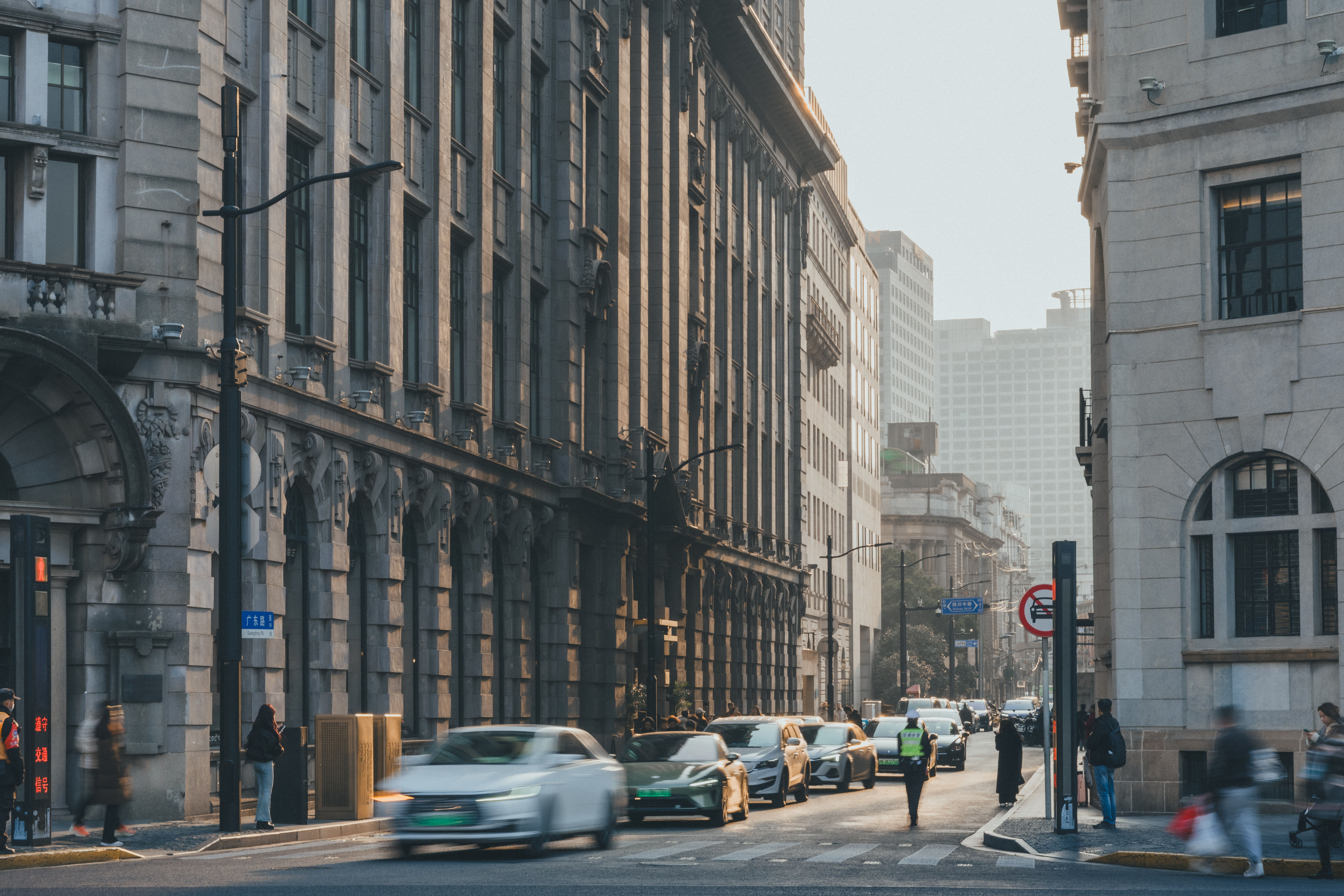 Busy Urban Street Scene in Downtown City · Free Stock Photo