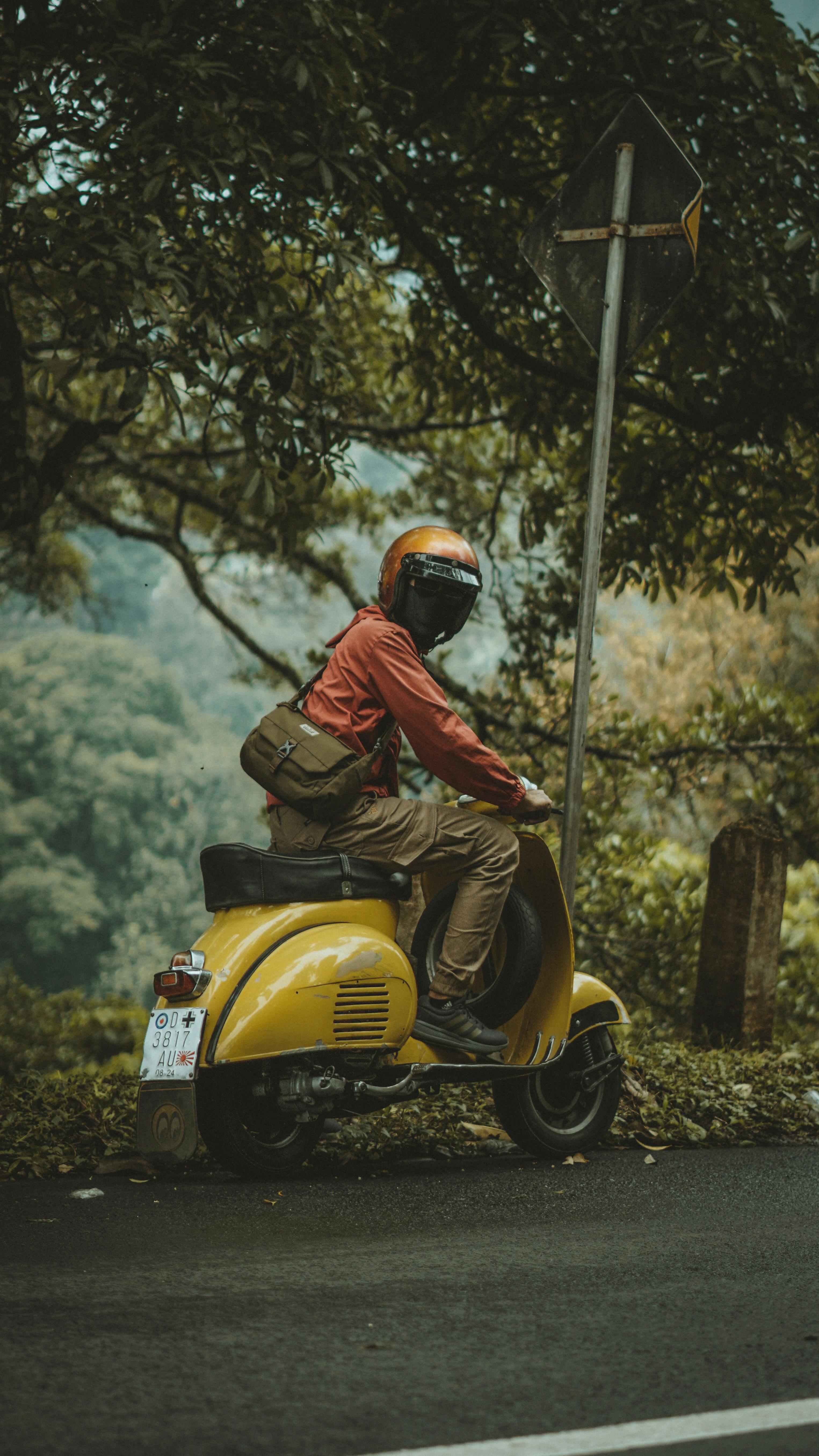 Vintage Vespa Ride in Lush East Java Landscape · Free Stock Photo