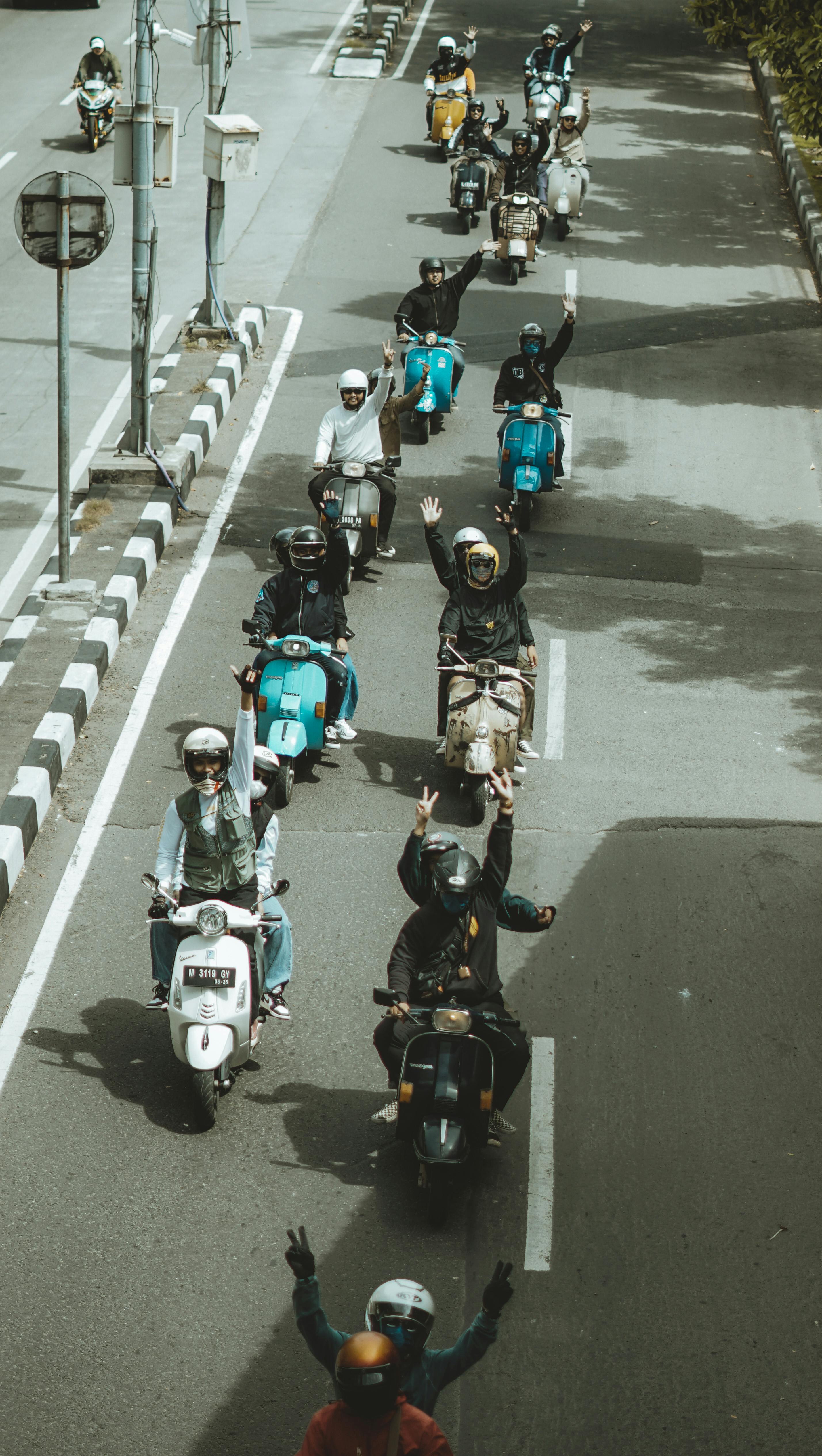 Group of Friends Riding Scooters in East Java · Free Stock Photo